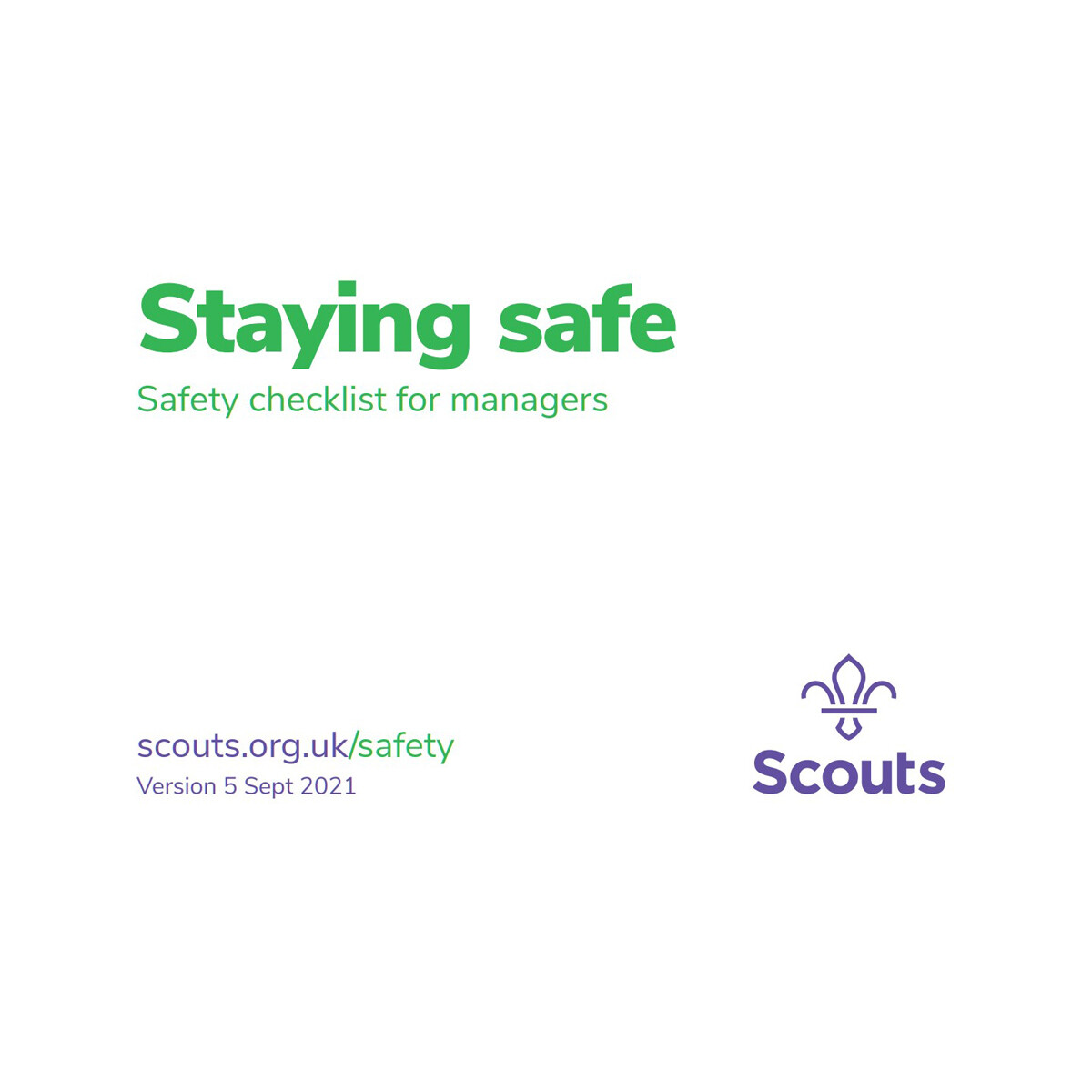 Staying Safe - the Scouts Safety Checklist for Managers