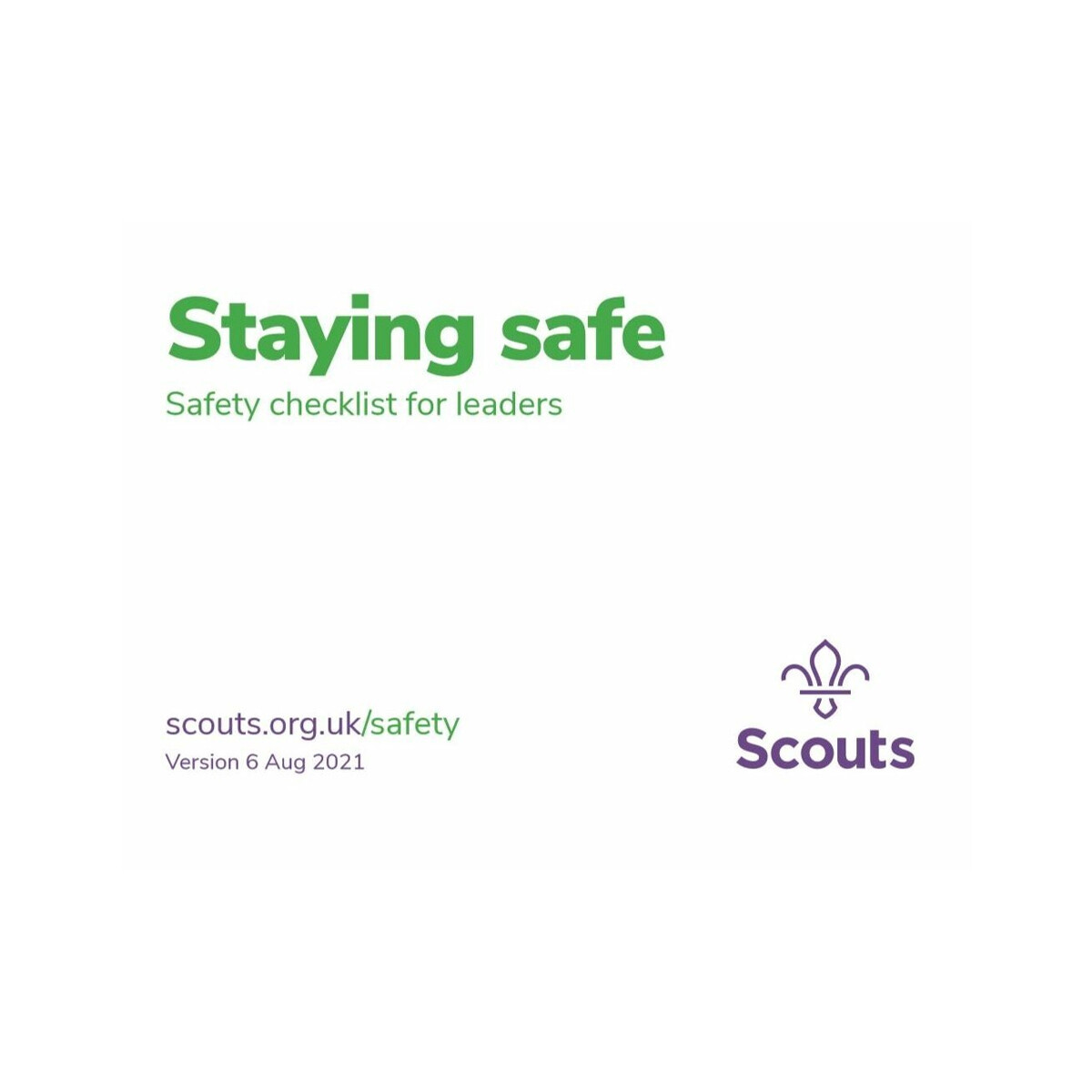 Staying Safe - the Scouts Safety Checklist for Leaders