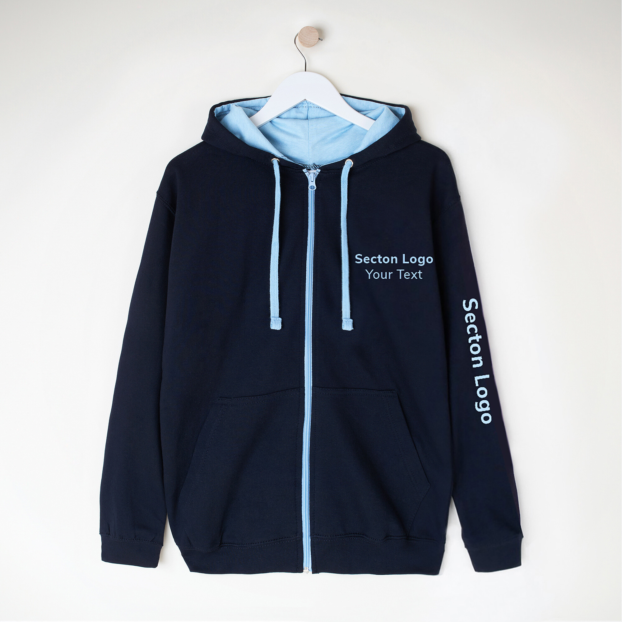 Personalised Zip-Up Hoodies - Contrast | Custom Printed / Embroidered