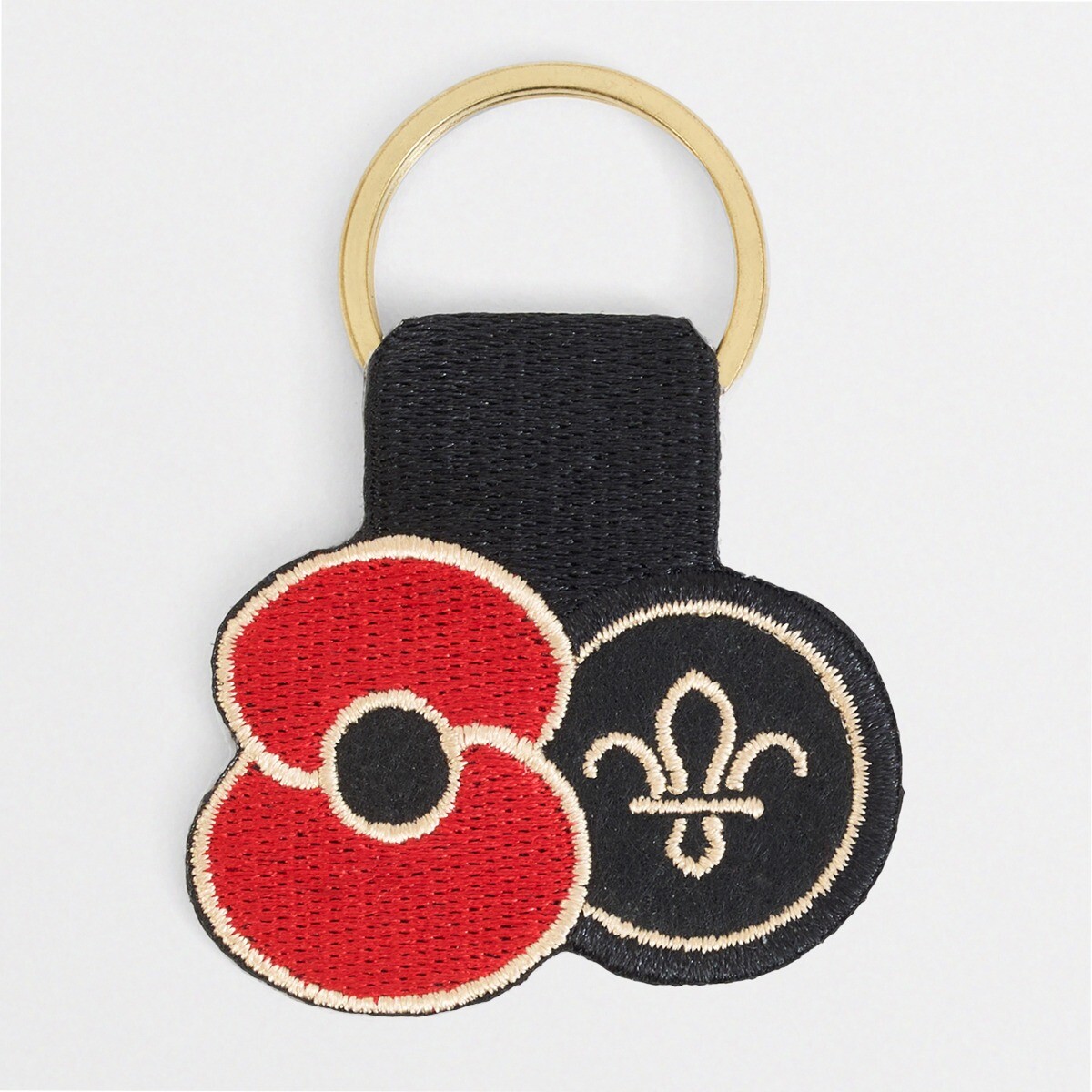 Poppy (RBL) & Scouts Embroidered Badge Keyring | Scout Store