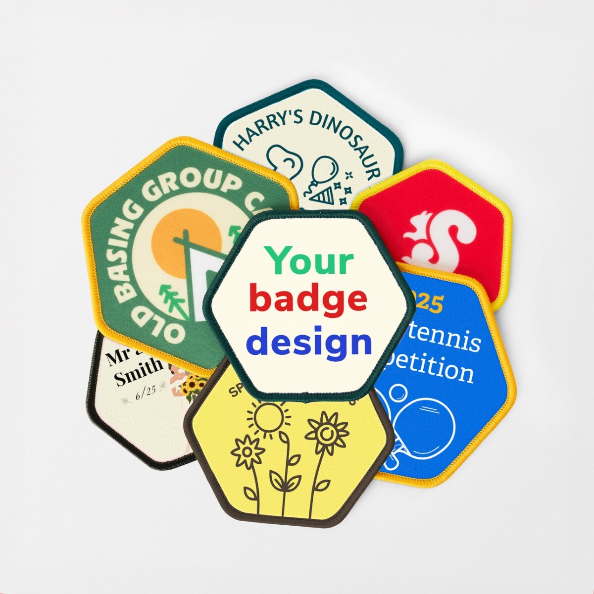 Personalised Custom Printed Badge - Hexagon | Scout Store