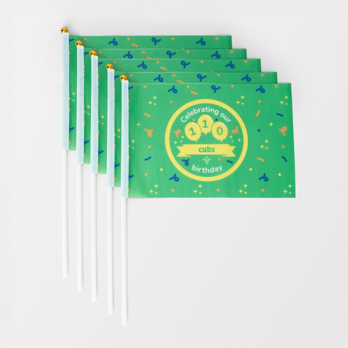 Cubs 110th Birthday Mini Flags 5 Pack