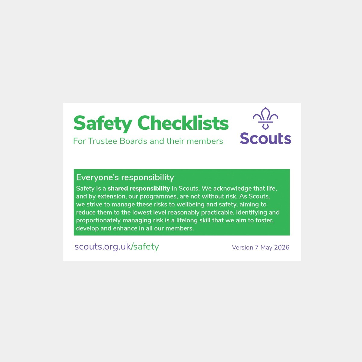 The Scouts - Safety Checklist for Trustee Boards and their Members ...
