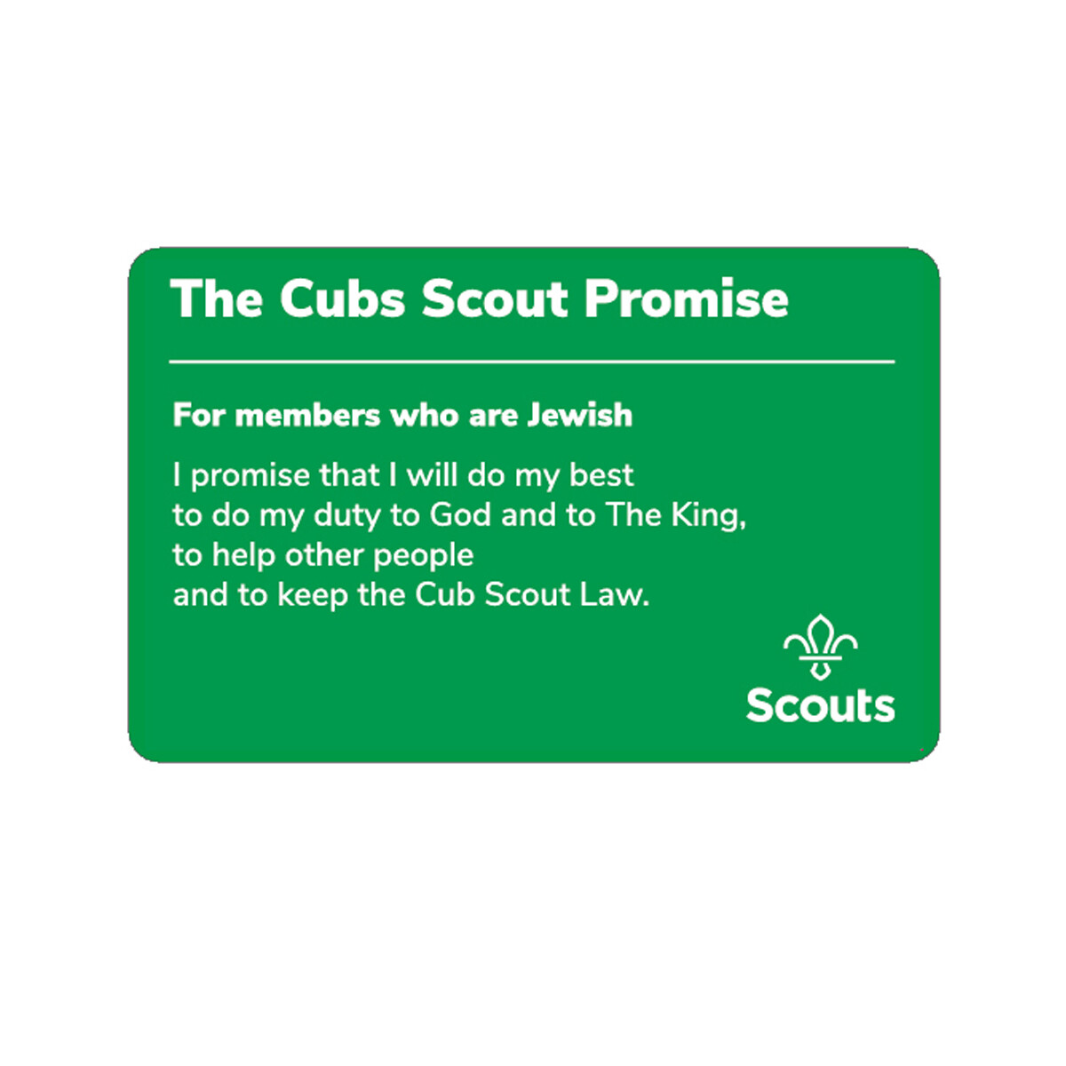 Cub Scouts Promise Card - Jewish Mid-Season Sale
