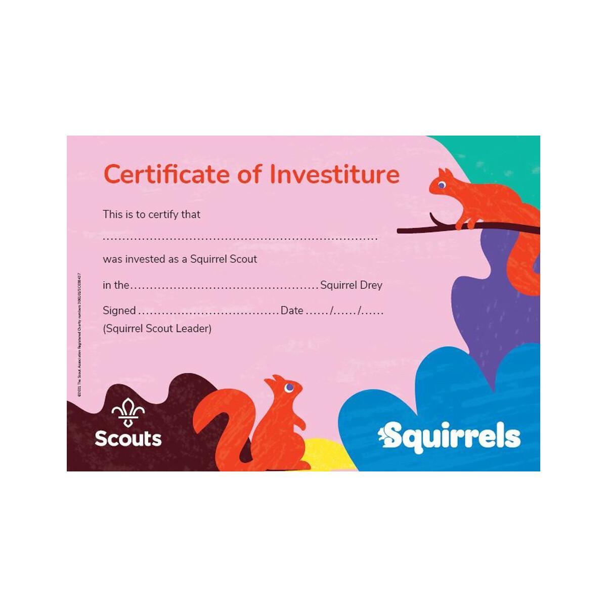 Squirrel Scouts Investiture Certificates (Pack of 10)