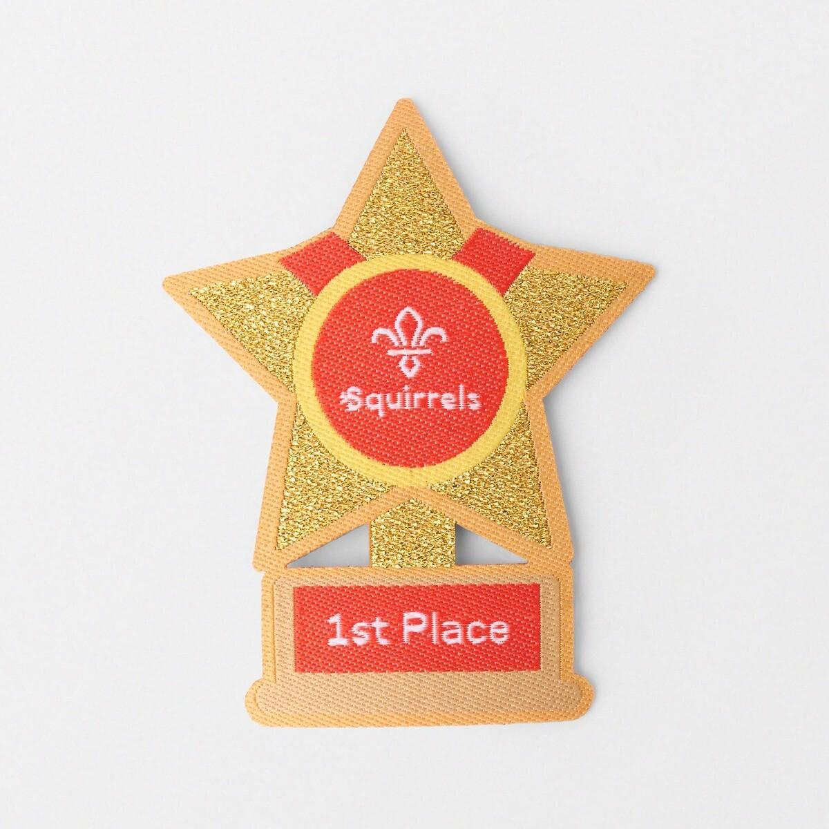 Squirrel Scouts Iron-On Blanket Badge - Trophy 1st Place