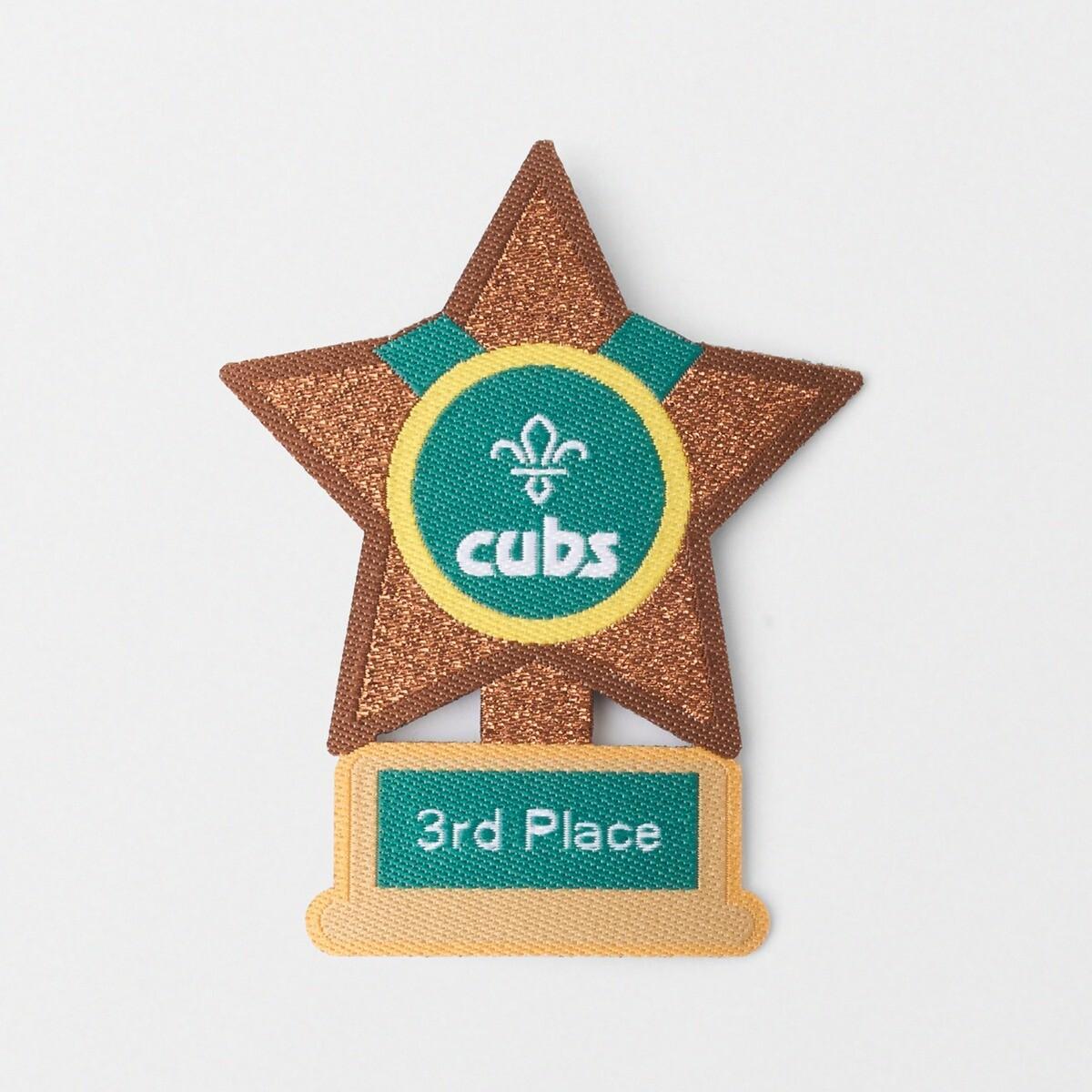 Cub Scouts Iron-On Blanket Badge - Trophy 3rd Place