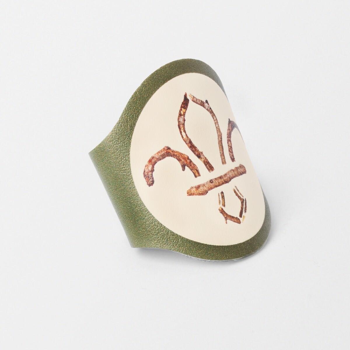 Scouts Woggle | Sticks Fleur de Lis Design | PU Leather