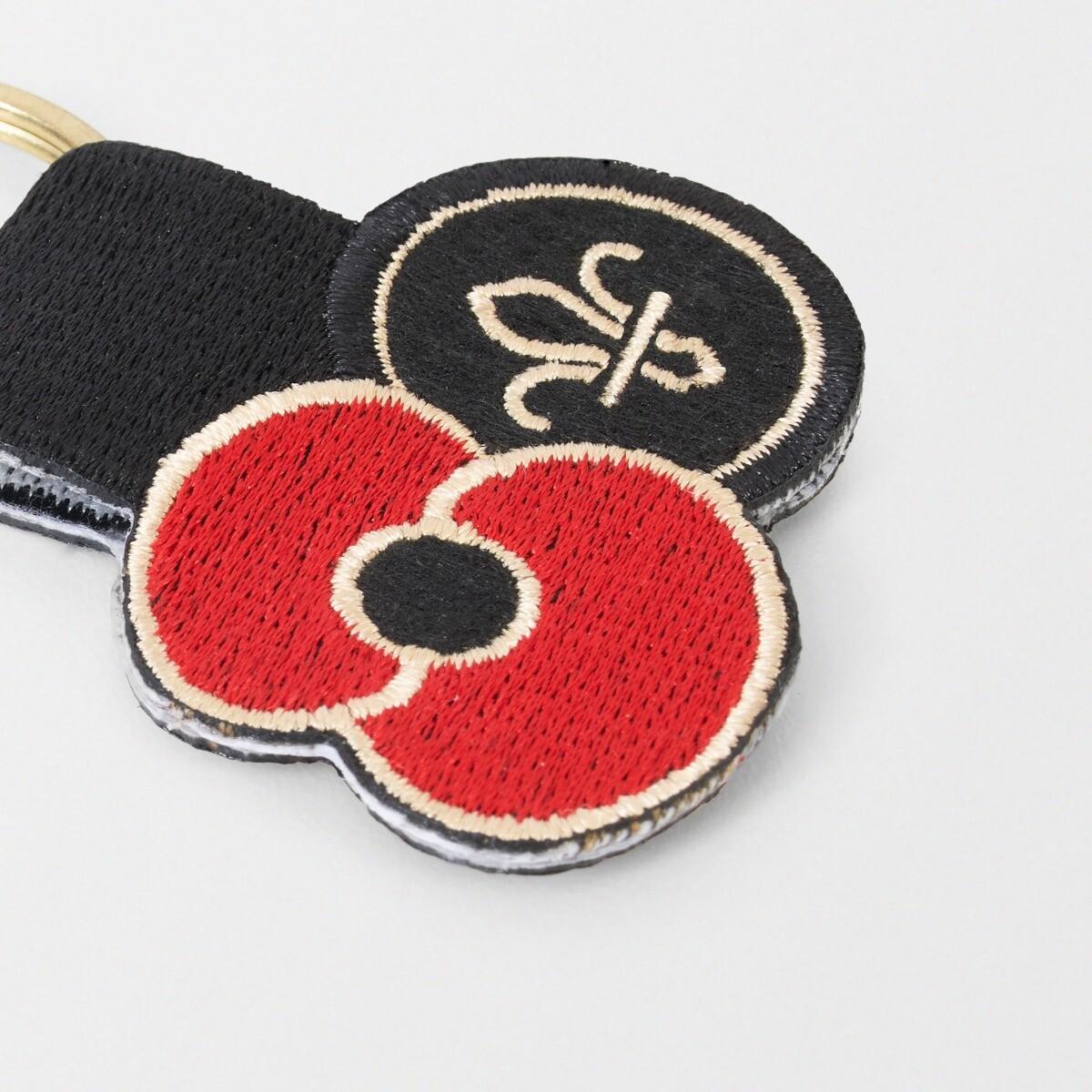 Poppy (RBL) & Scouts Embroidered Badge Keyring | Scout Store