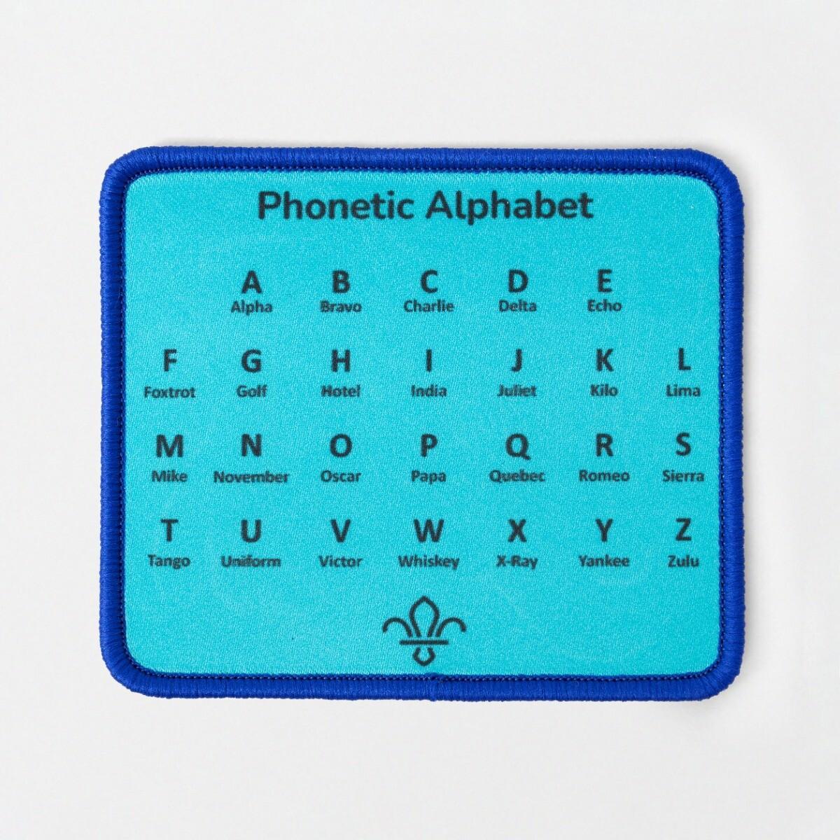 Scouts Phonetic Alphabet Blanket Badge | Scouts Badges