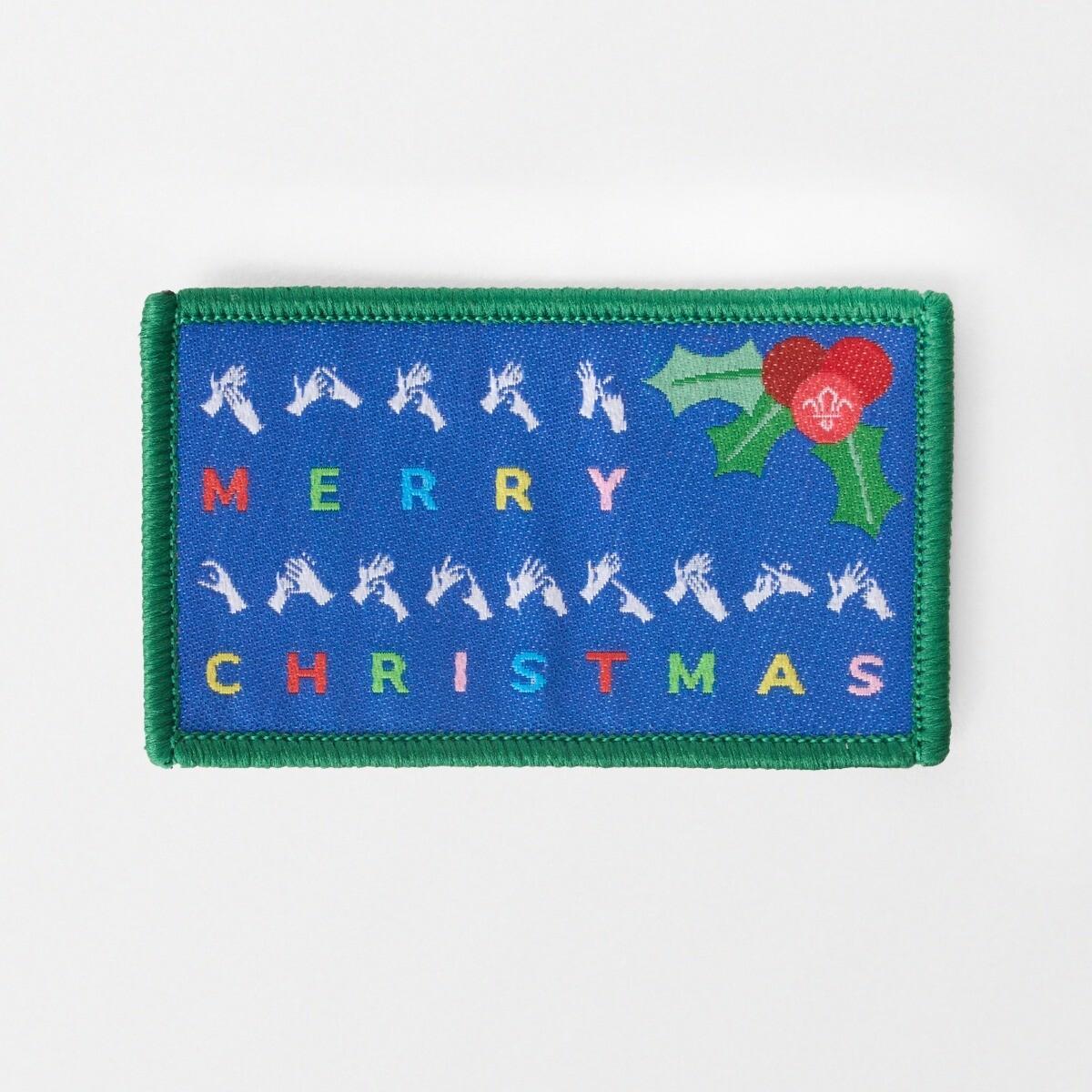 Sign Language Merry Christmas Badge | Christmas Badges | Scout Store