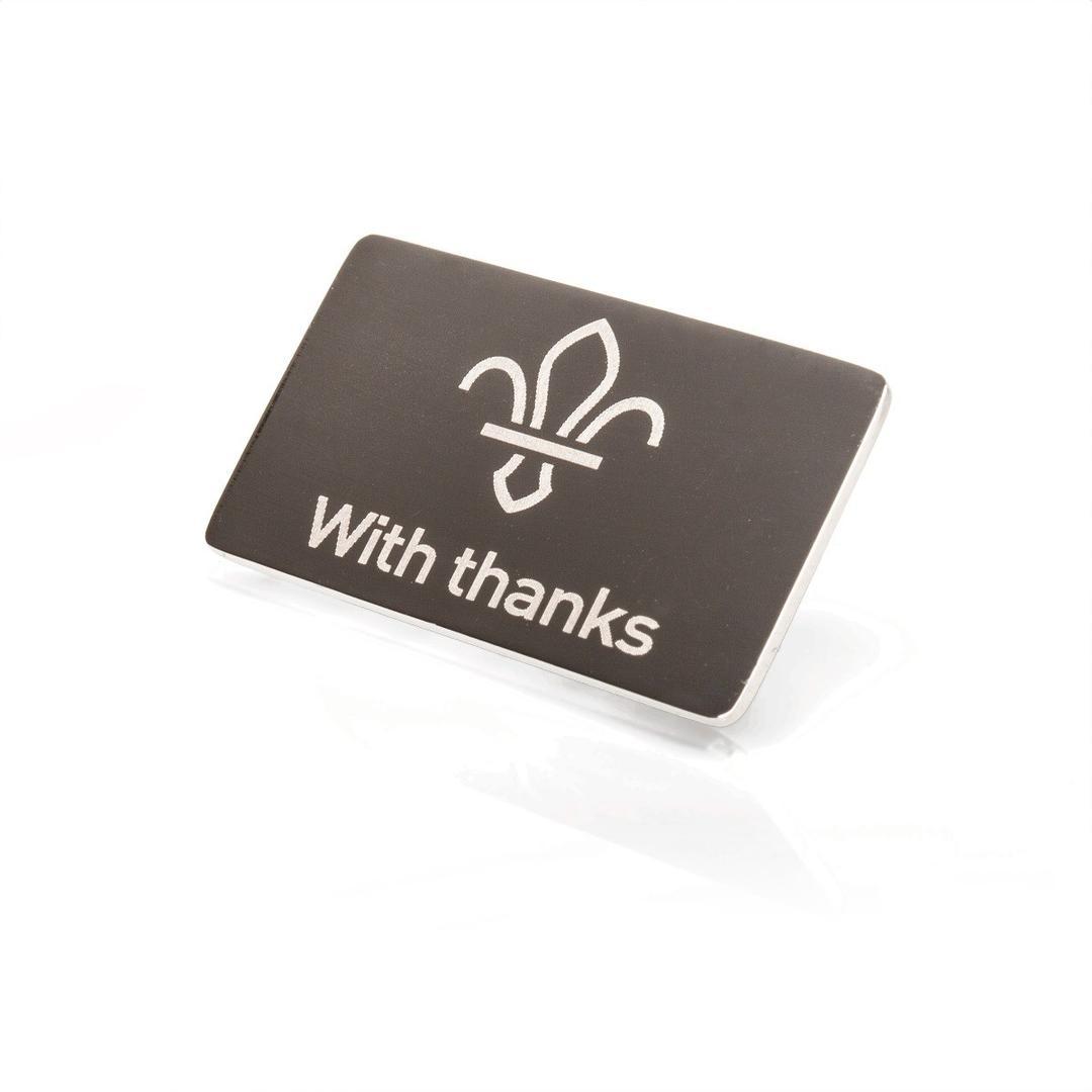 Scouts With Thanks Laser Etched Badge in Presentation Box