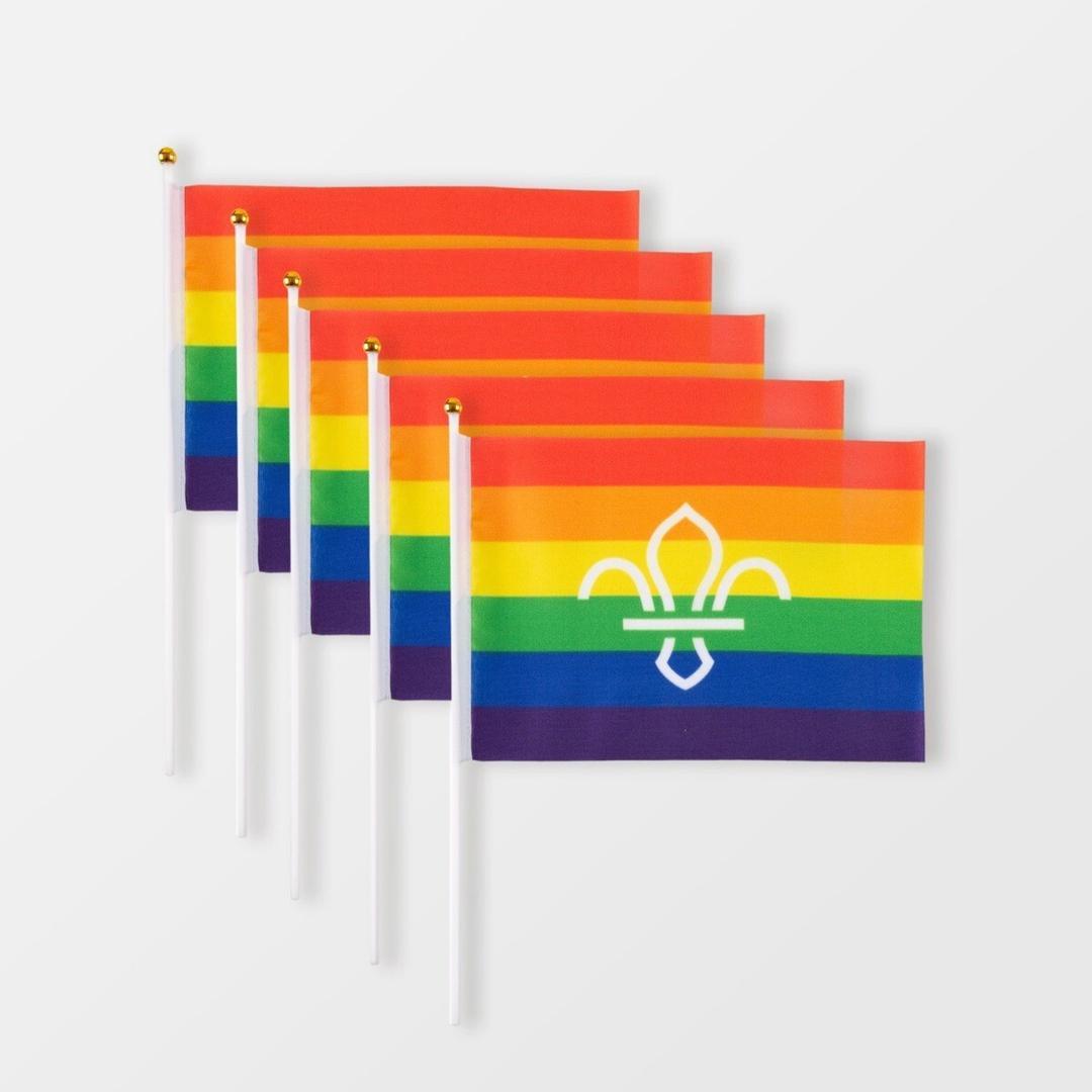 Scouts Pride Set of 5 Mini Rainbow Flags