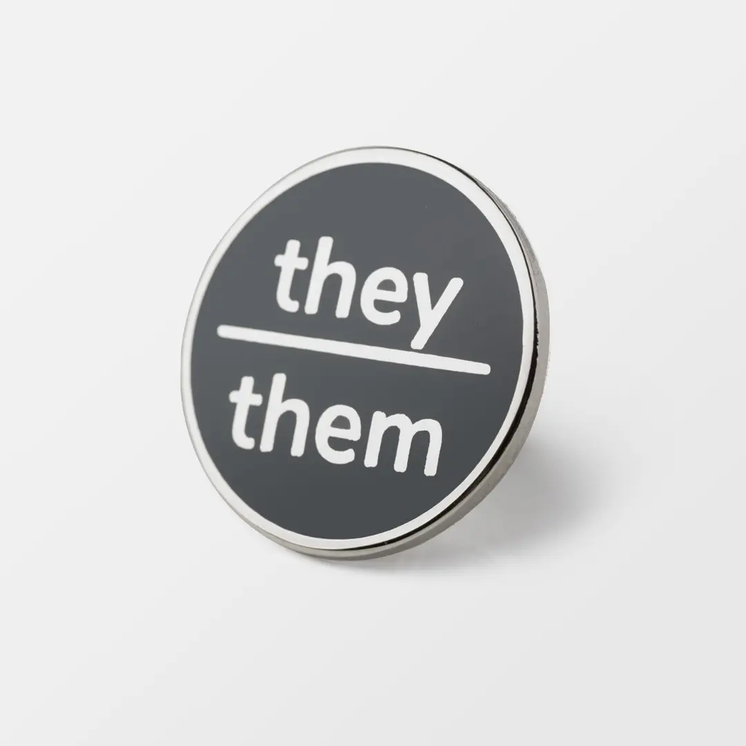 They / Them Pronoun Pin Badge | Gender Pronoun Badge