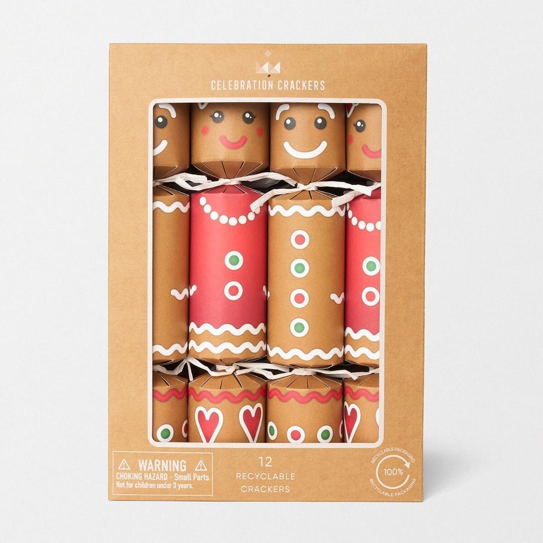Gingerbread Christmas Crackers (Pack of 12) | Festive Crackers