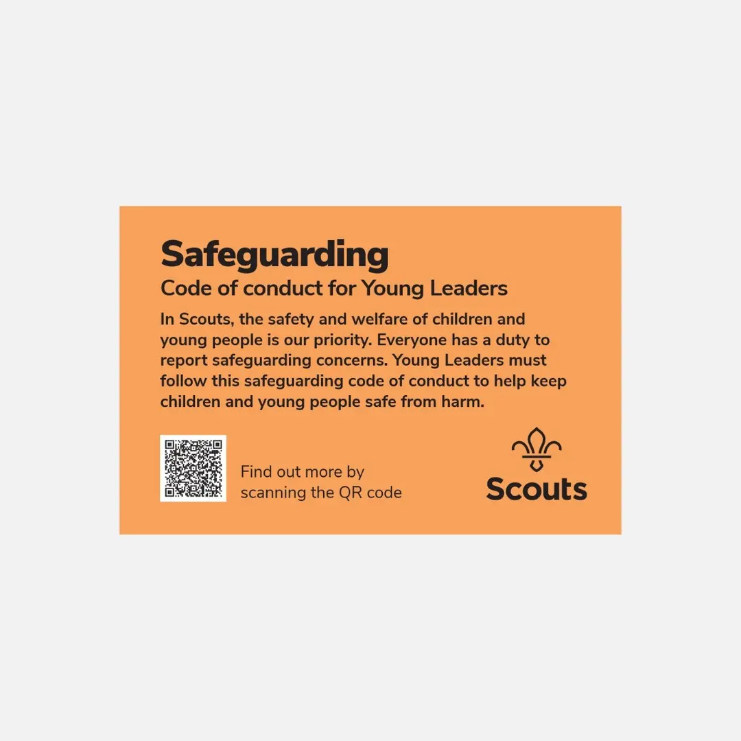 Scouts - Safeguarding Code of Conduct for Young Leaders (Orange Card)
