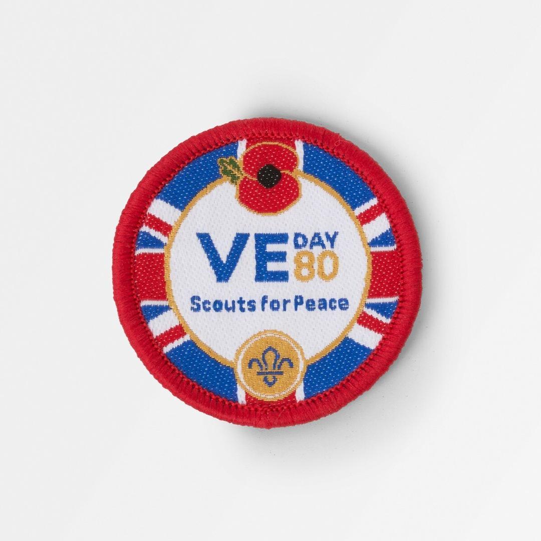 Poppy & Scouts VE Day 80 Uniform Badge | Scouts VE Day 80