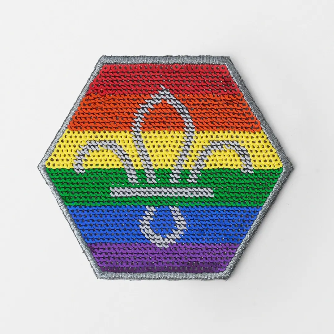 Scout Pride Sequinned Badge | Rainbow Colours