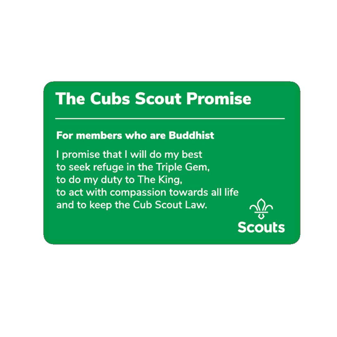 Cub Scouts Promise Card - Buddhist