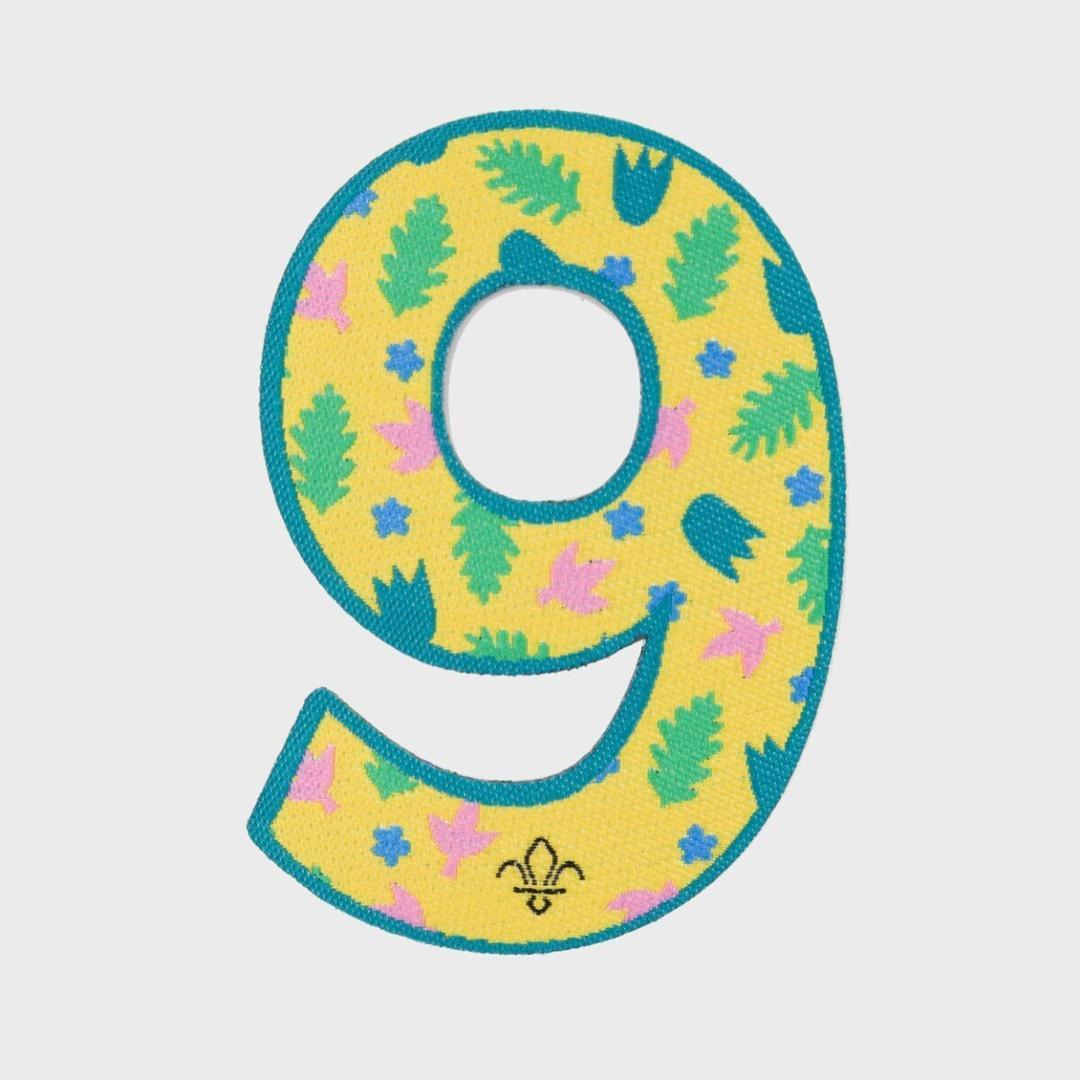 Iron-On Number Badge - 9 | Numerical Badge / Patch