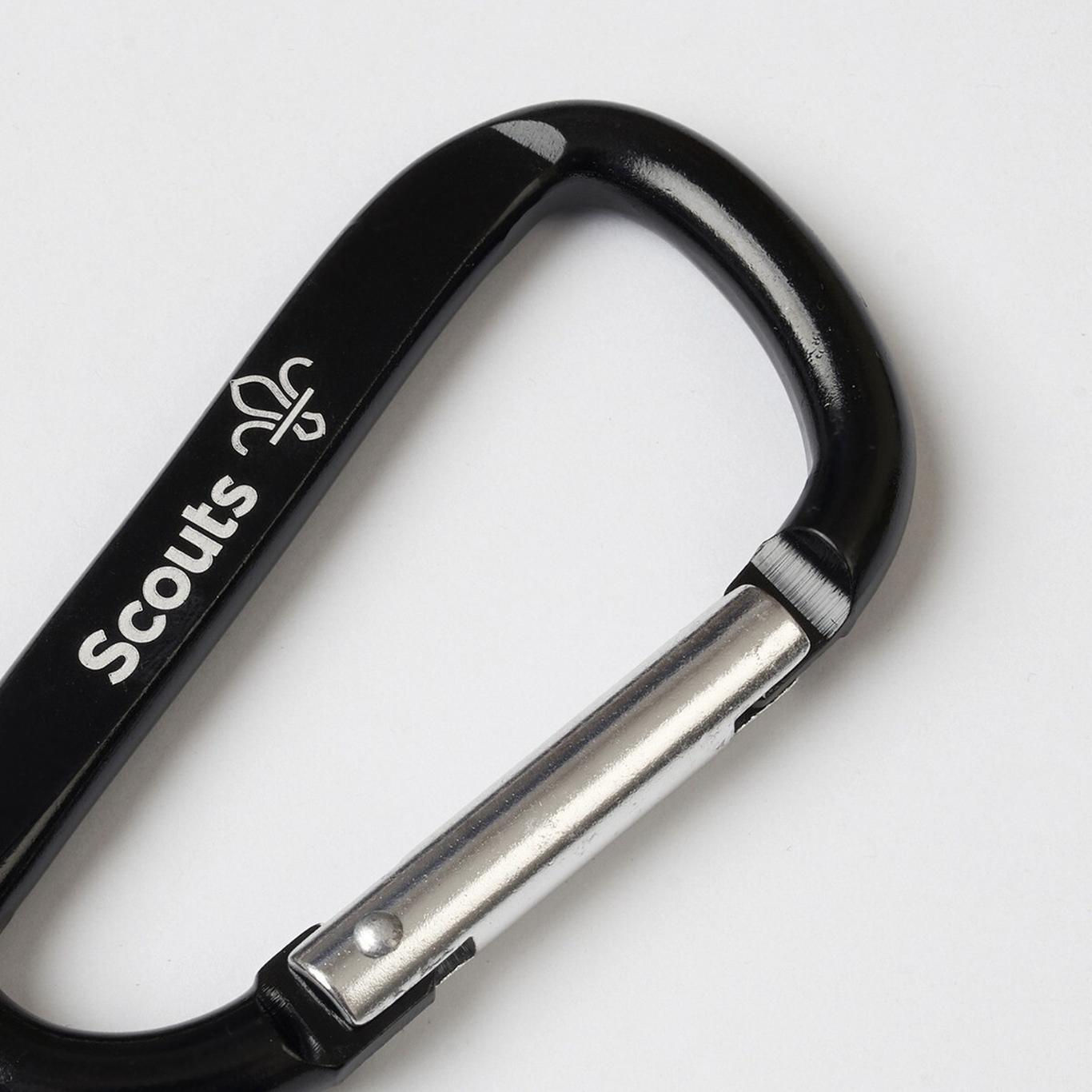 Carabiner Keyring / Keychain | Aluminium | Engraved Scouts Logo
