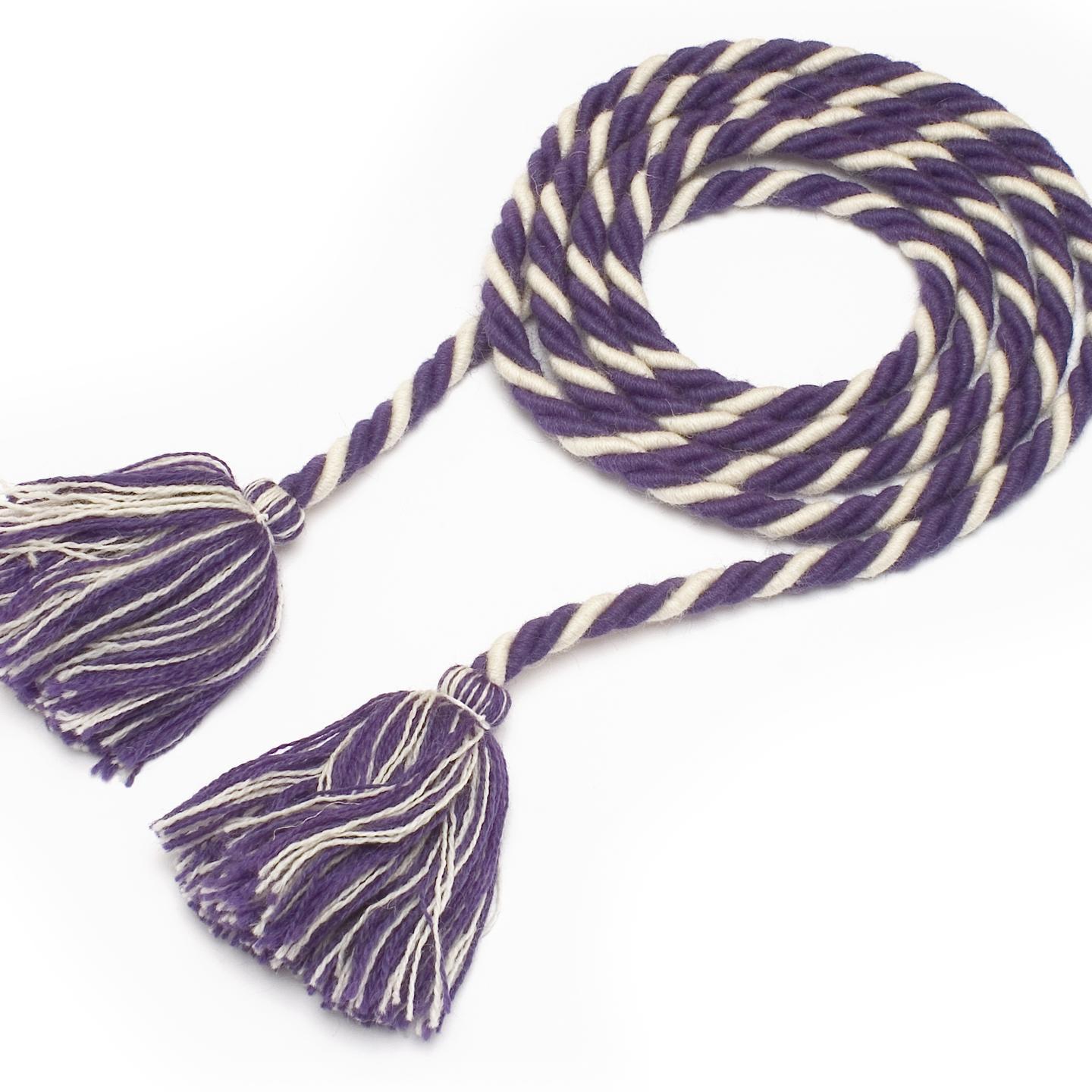 Flag Cord for Scout Flag purple and white Wool