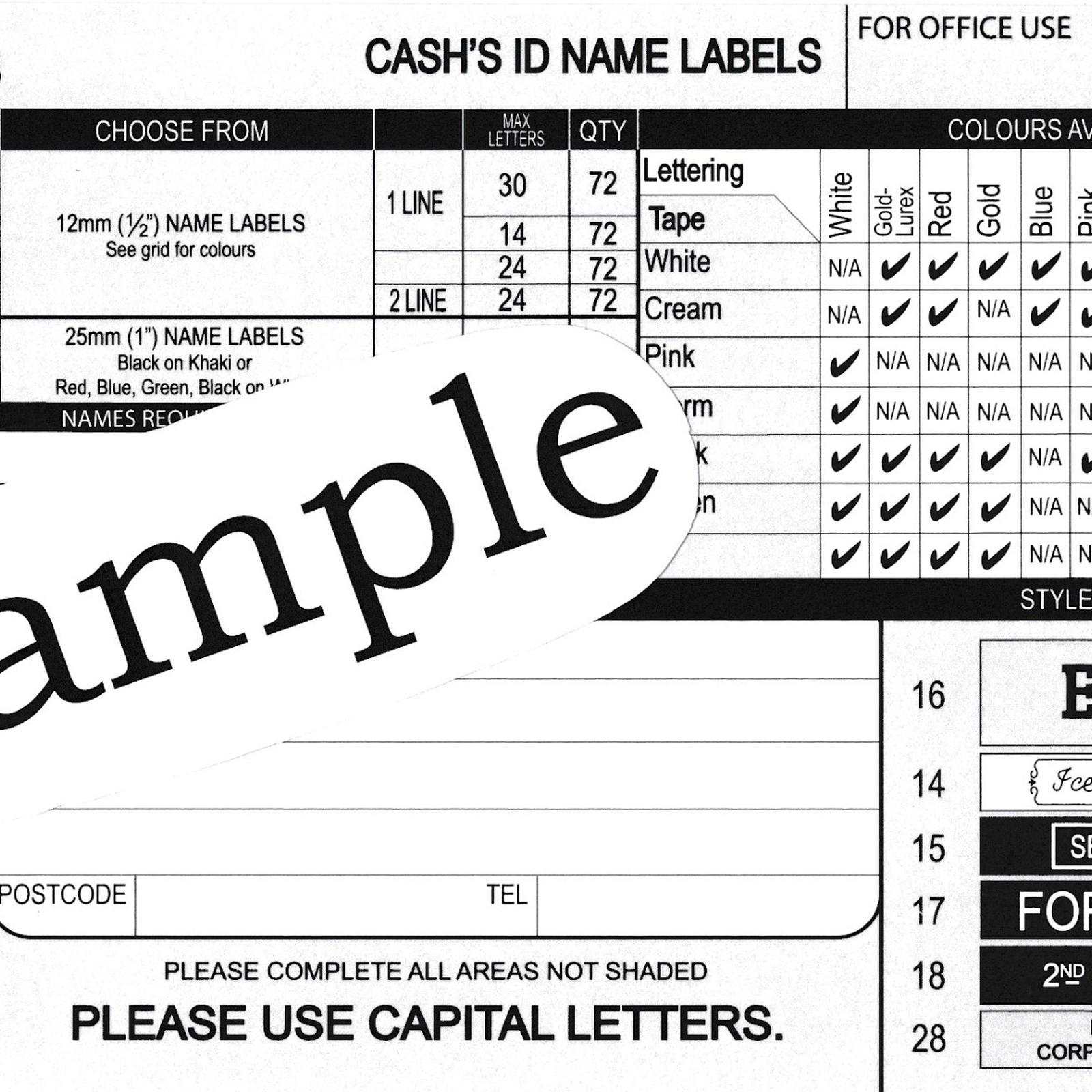 Cash's Tapes Order Cards Dozen 6