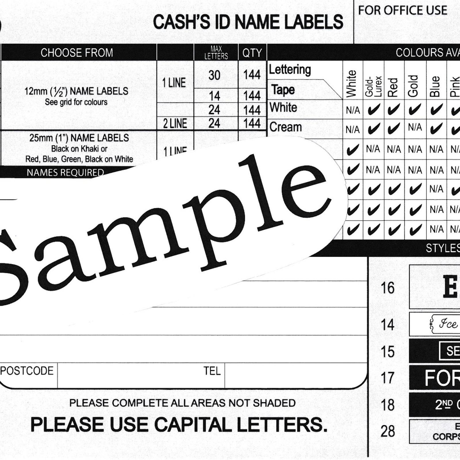 Cash's Tapes Order Cards 12 Dozen