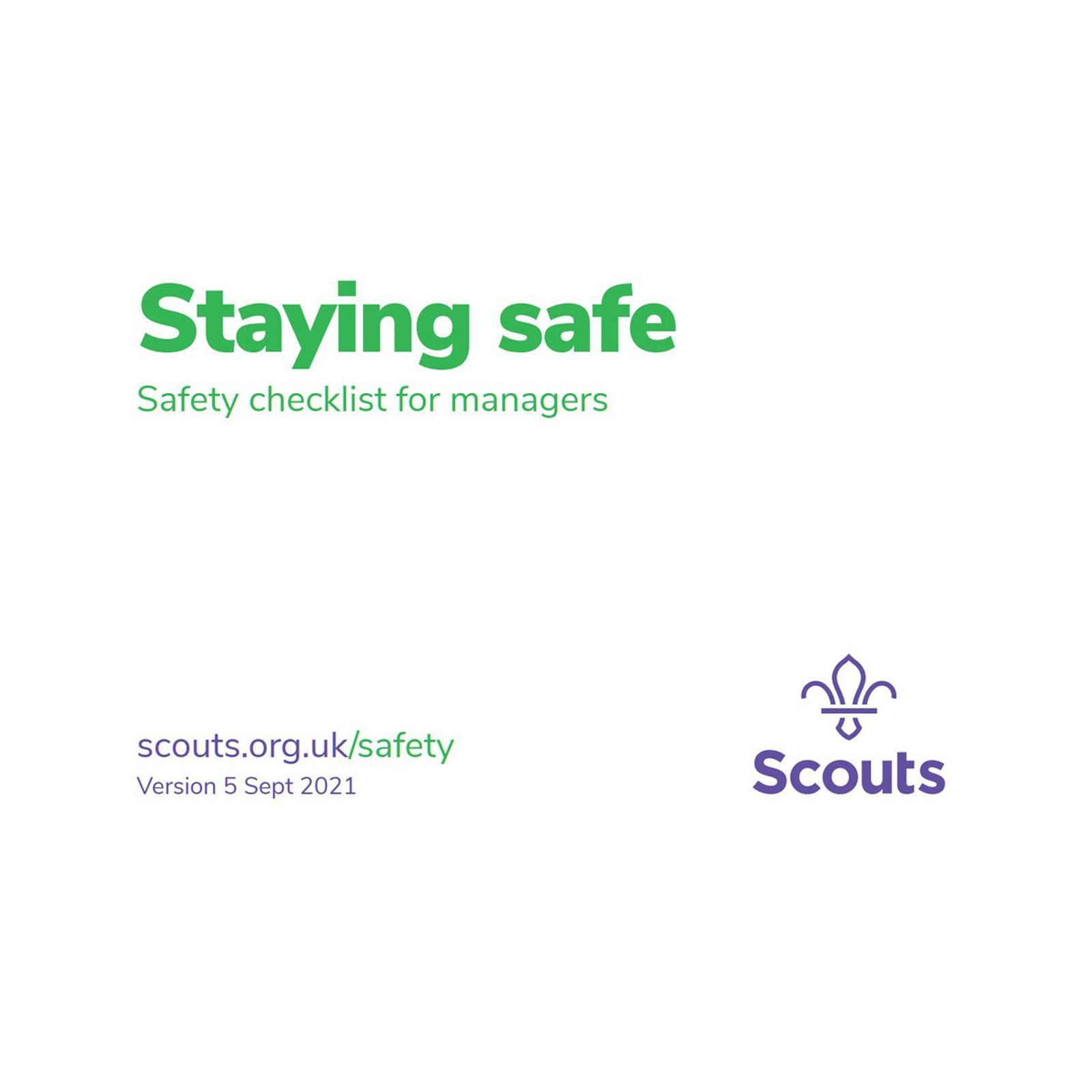 Staying Safe - the Scouts Safety Checklist for Managers