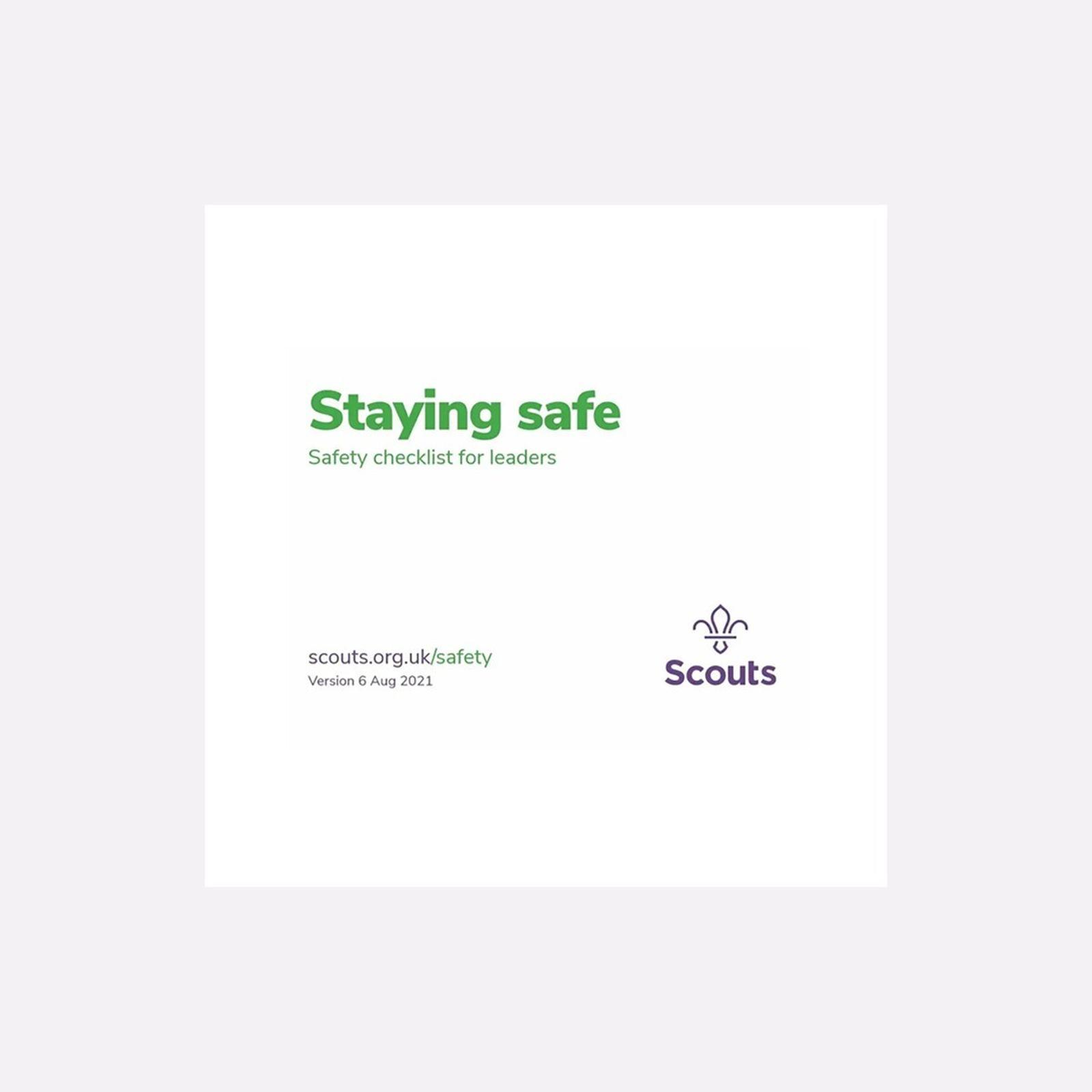 Staying Safe - the Scouts Safety Checklist for Leaders
