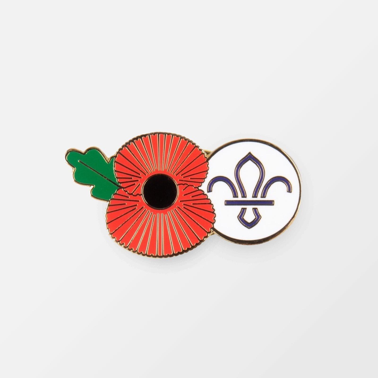 Poppy and Scouts Logo Pin Badge 3cm x 1.6cm