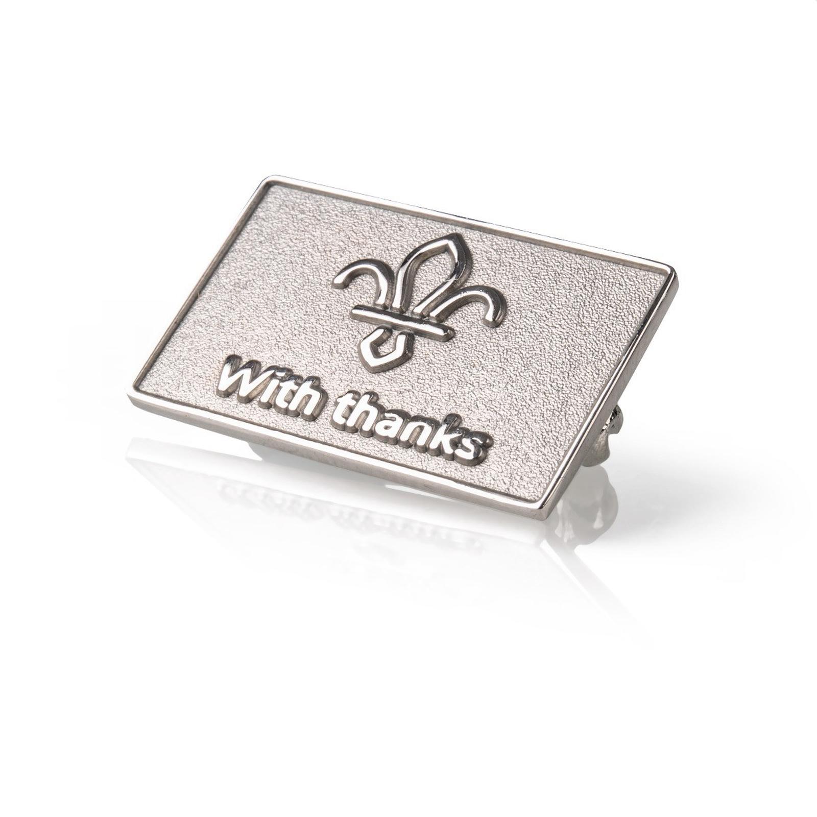 Scouts With Thanks Solid 925 Sterling Silver Badge in Presentation Box