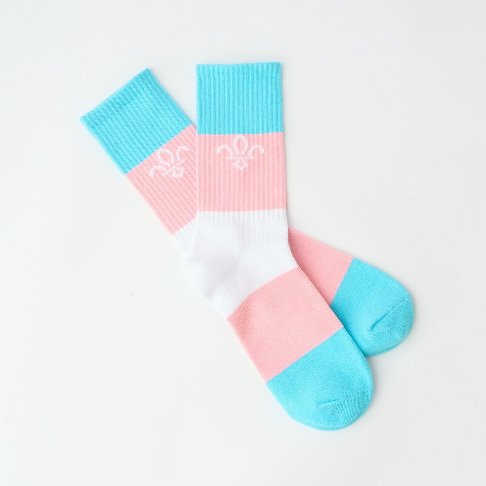 Scout Pride Socks - Trans Flag | 100% Cotton | Size 6 - 11