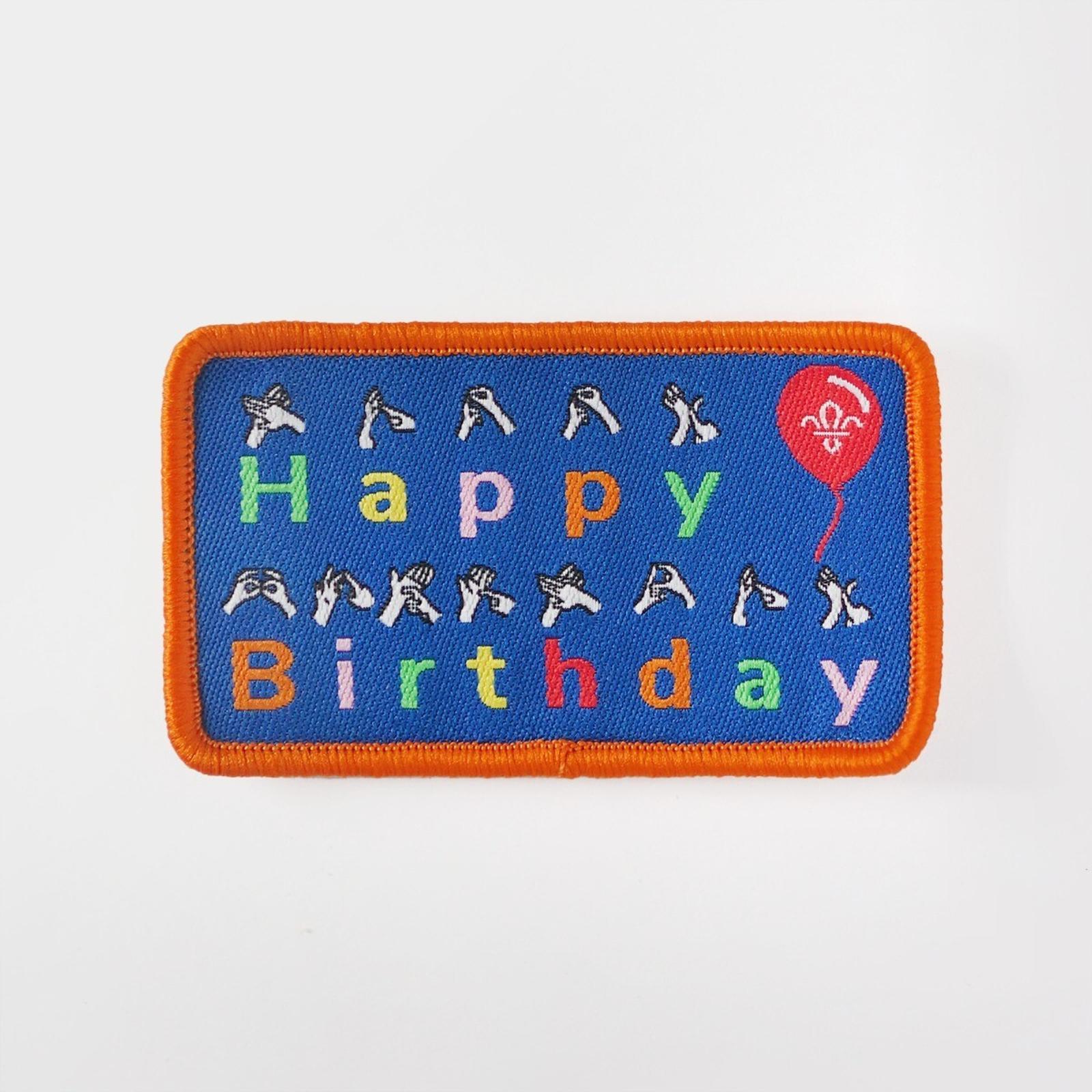 Scouts Happy Birthday Sign Language Blanket Badge