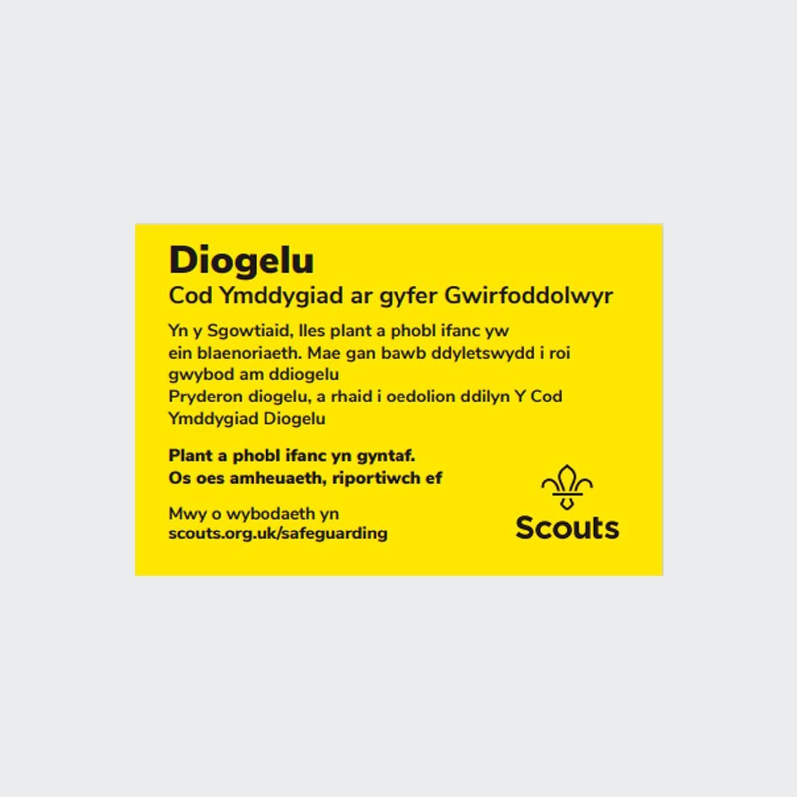 Scouts Yellow Card - Welsh Version | Safeguarding