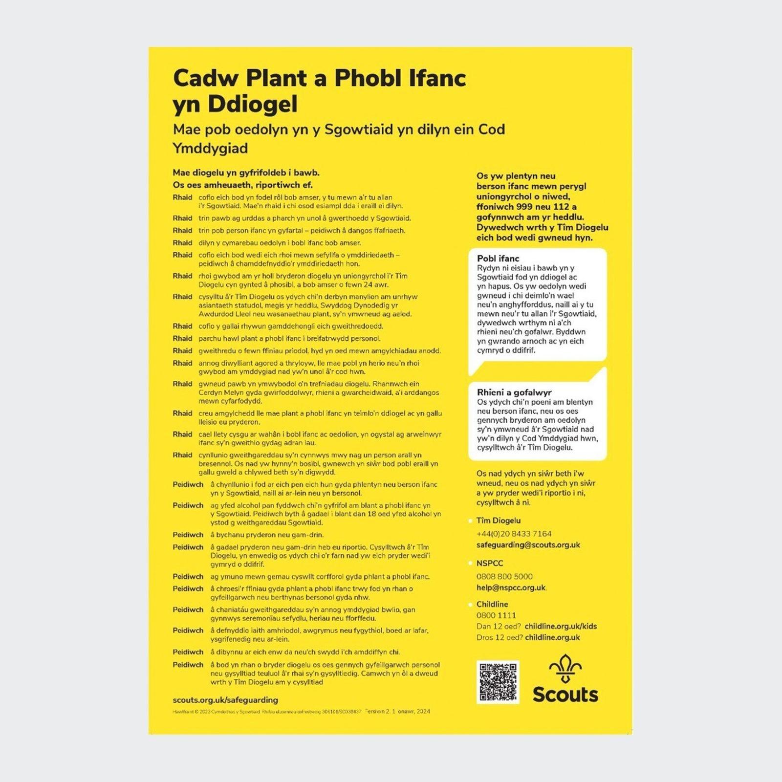 Scouts Yellow Card Poster - Welsh version | Scout Store