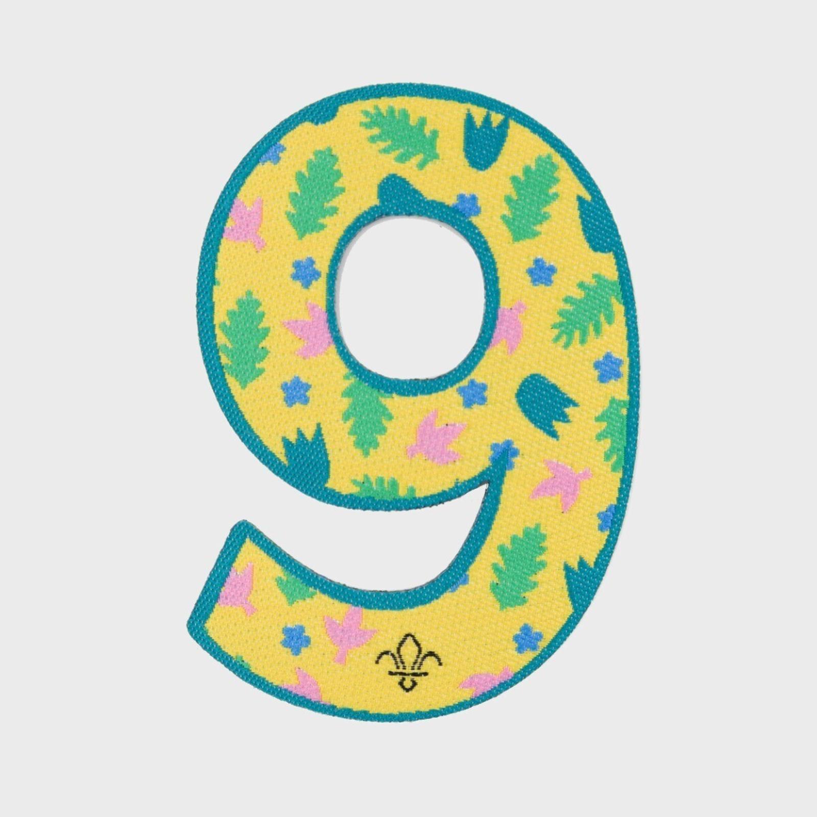 Iron-On Number Badge - 9 | Numerical Badge / Patch