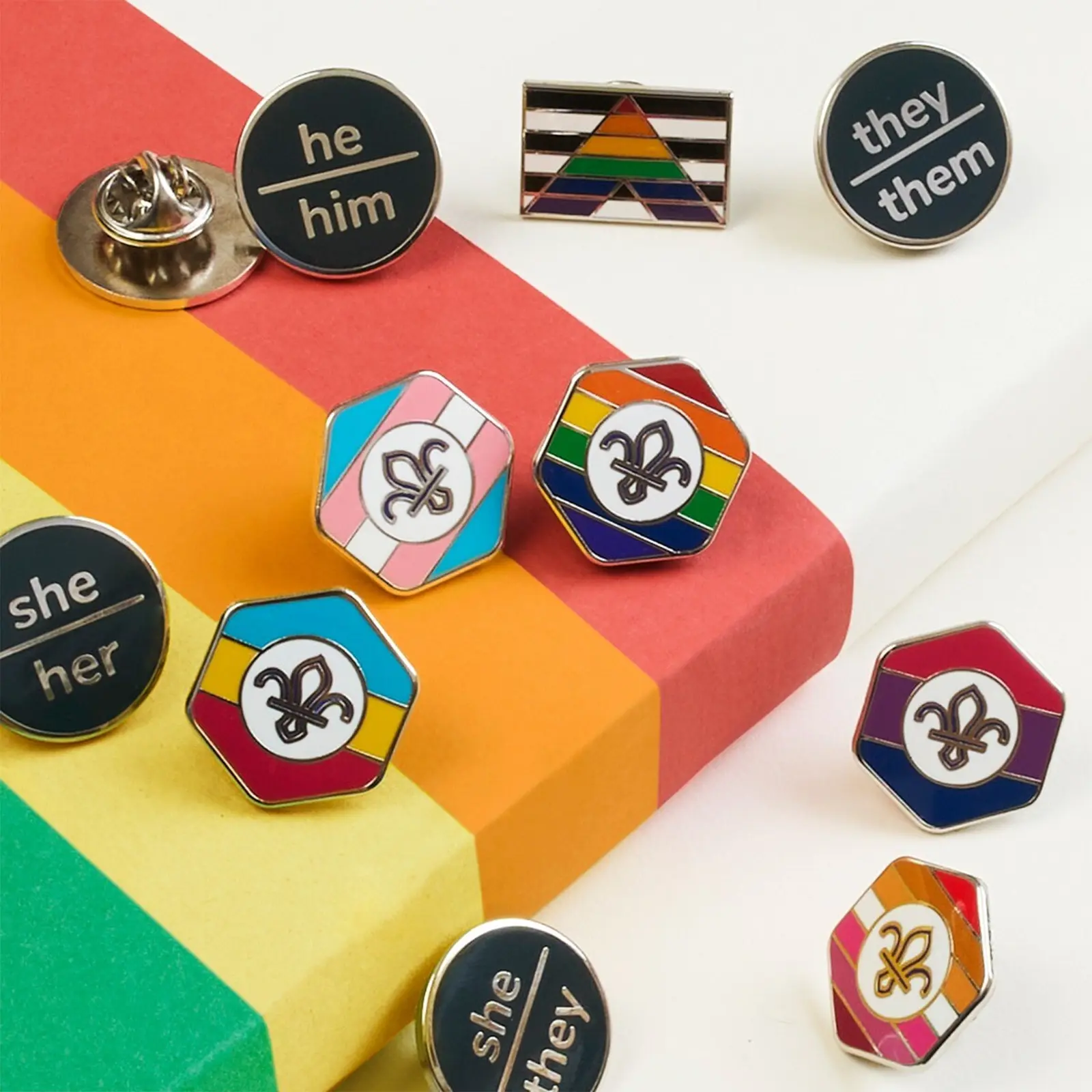 She / They Pronoun Pin Badge | Gender Pronoun Badge