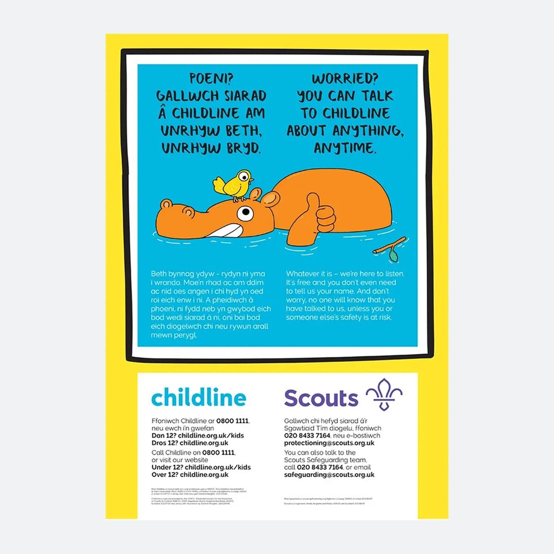 Childline Scouts A3 Poster Welsh 2024