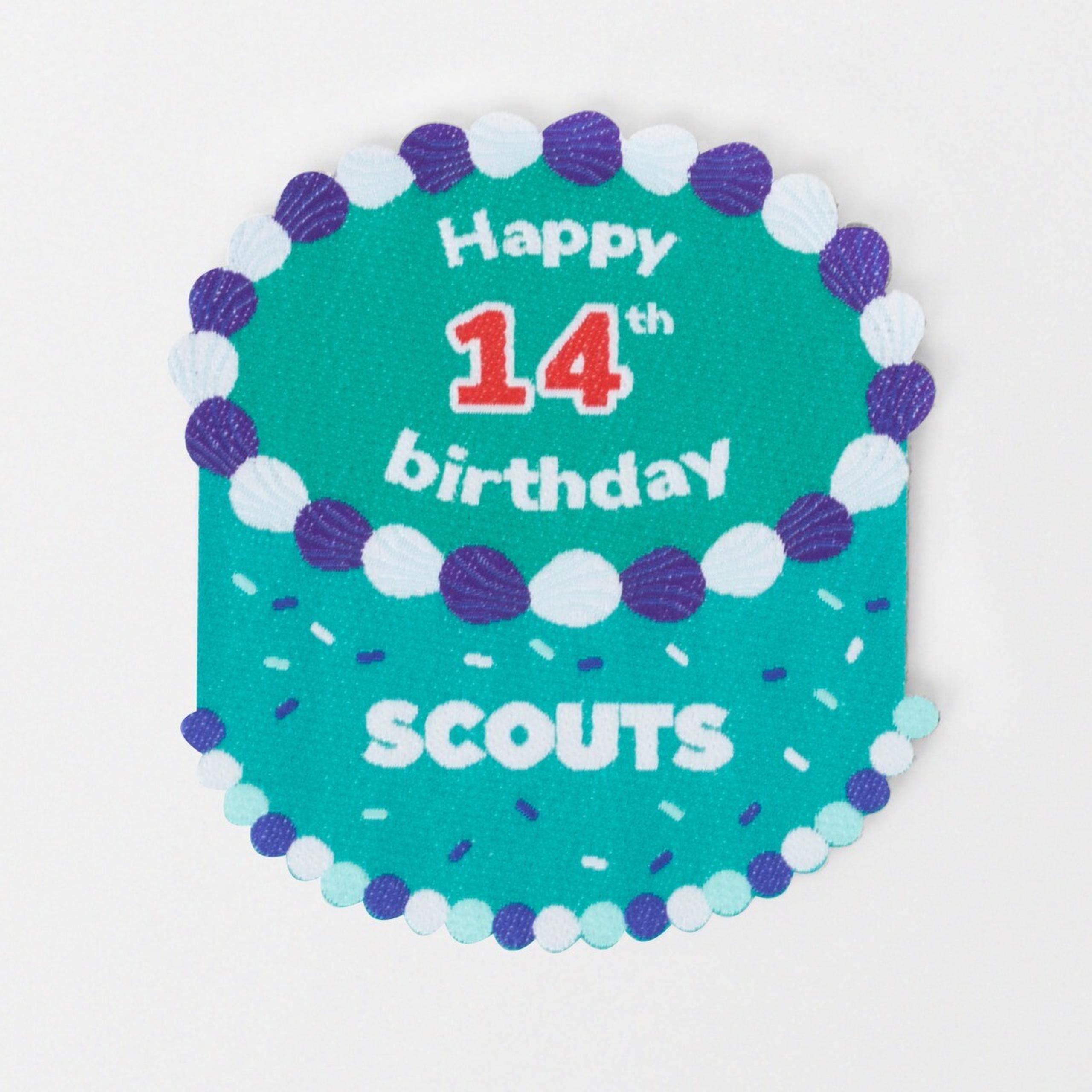 Scouts Happy 14th Birthday Badge | Scouts Badges | Scout Store