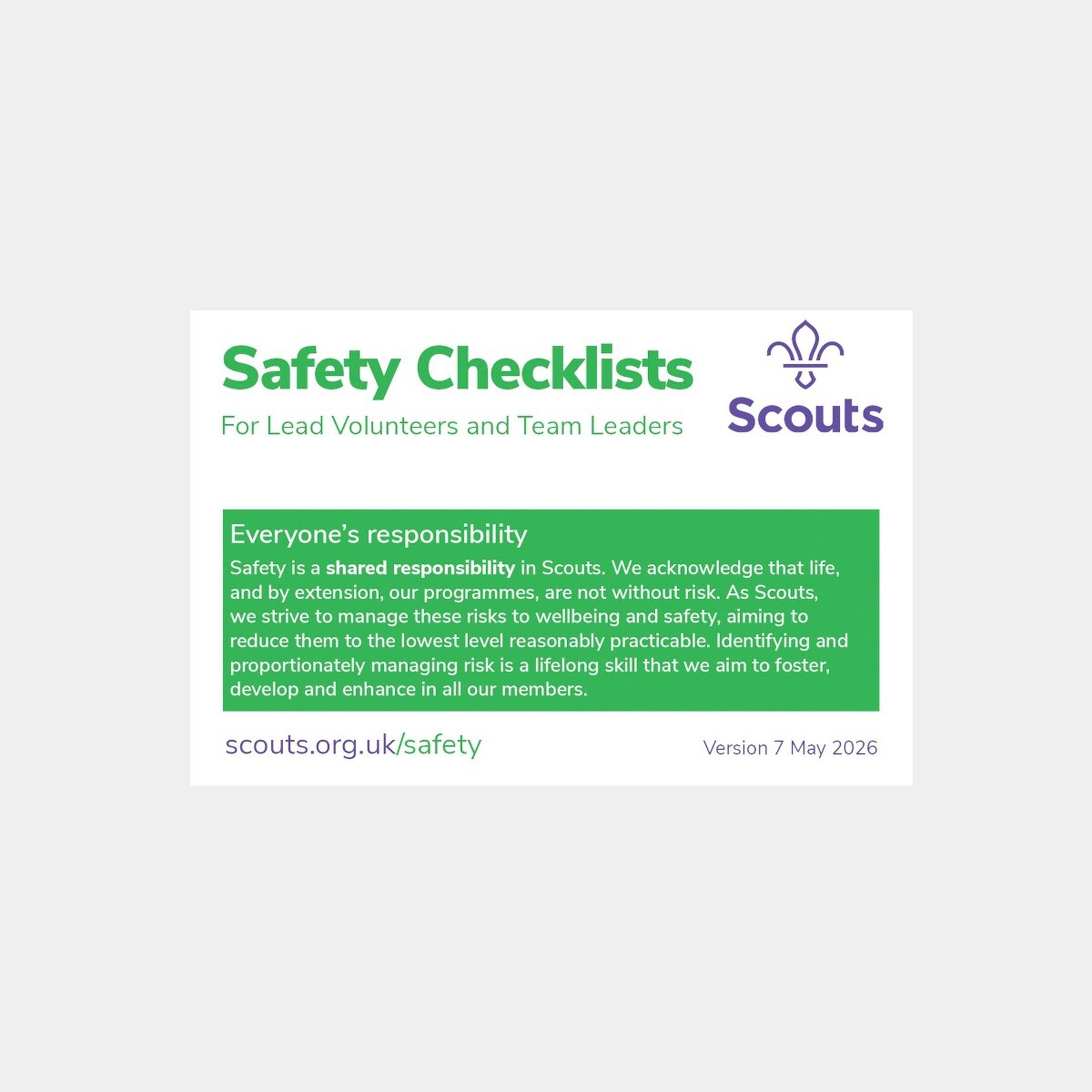 The Scouts - Safety Checklist for Lead Volunteers and Team Leaders ...