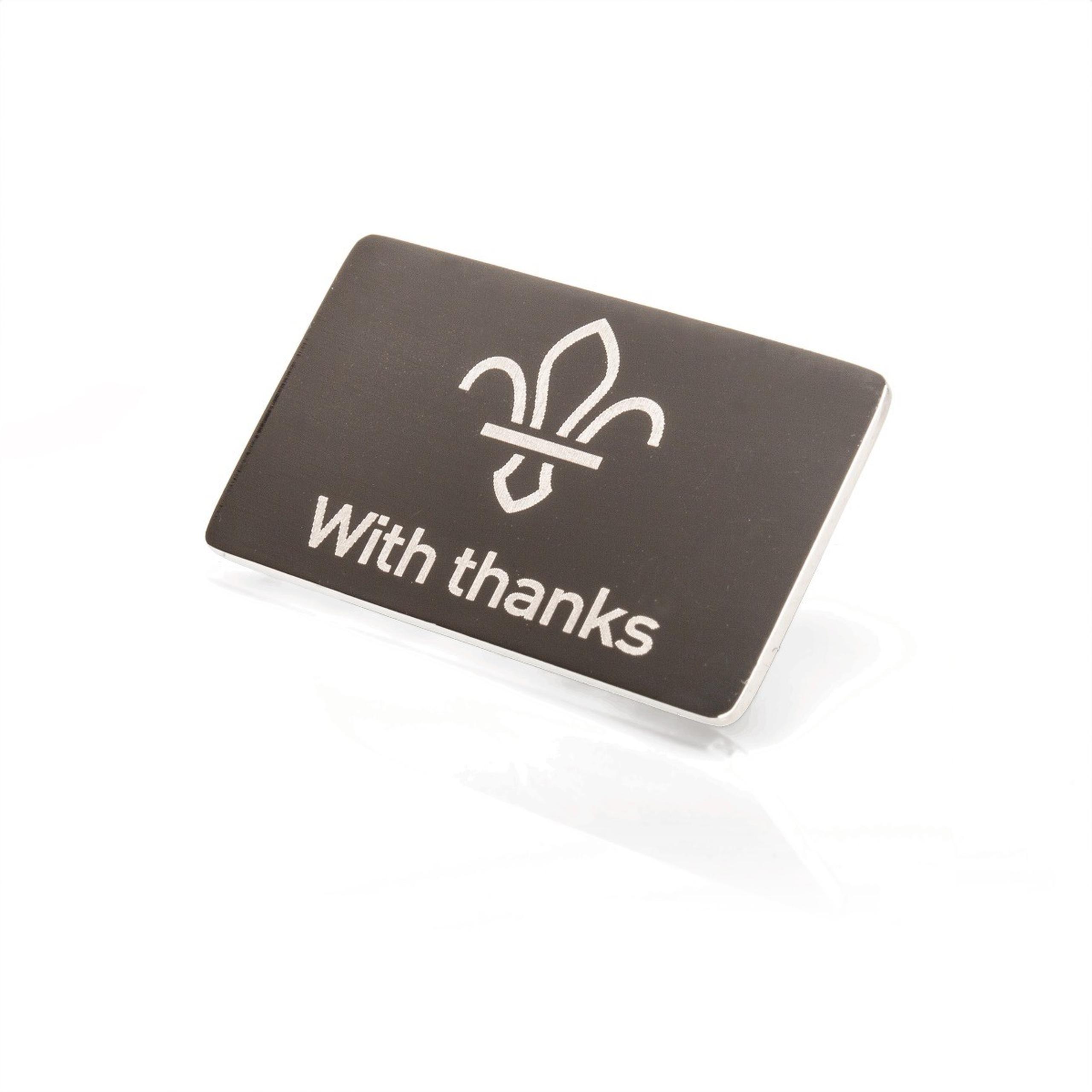 Scouts With Thanks Laser Etched Badge in Presentation Box