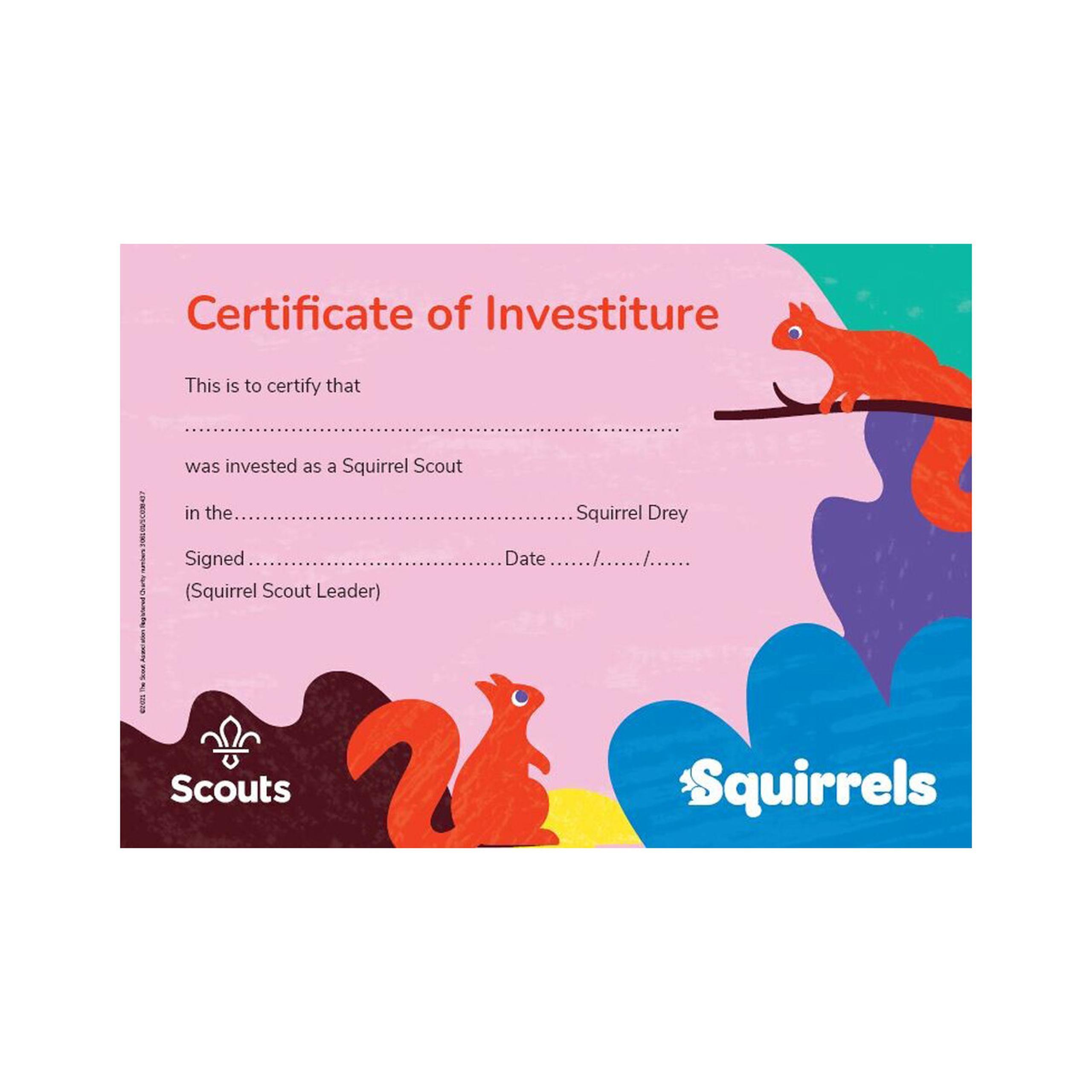 Squirrel Scouts Investiture Certificates (Pack of 10)