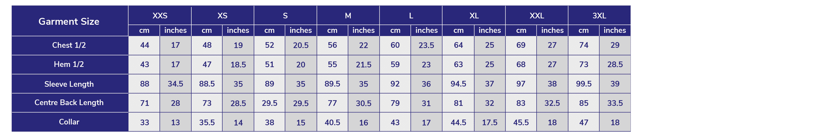 Scout Store Size Guide