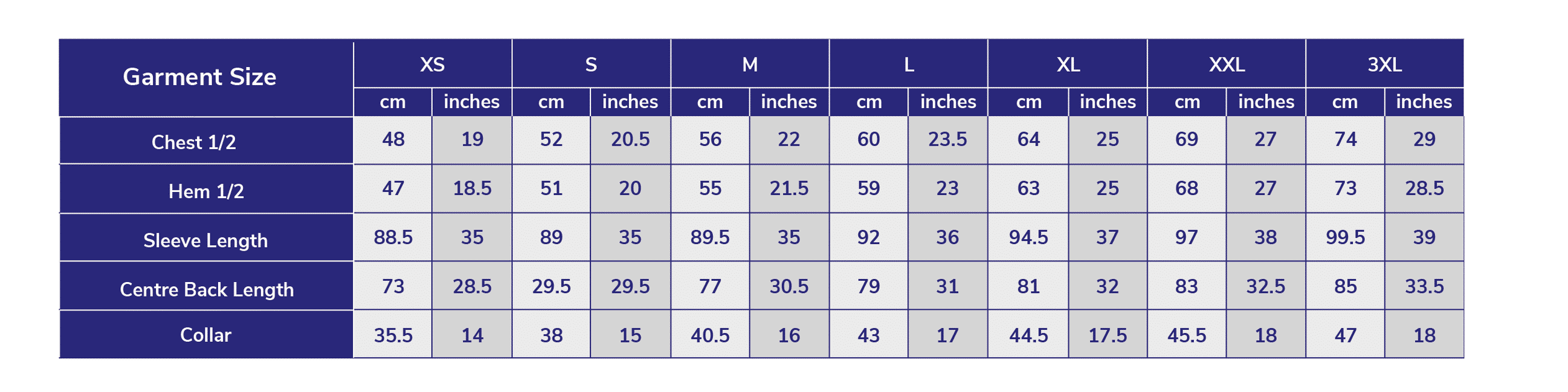 Scout Store Size Guide