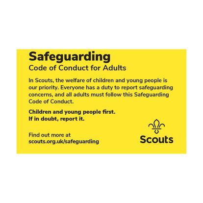 Scouts Yellow Card - Safeguarding Code of Conduct for Adults