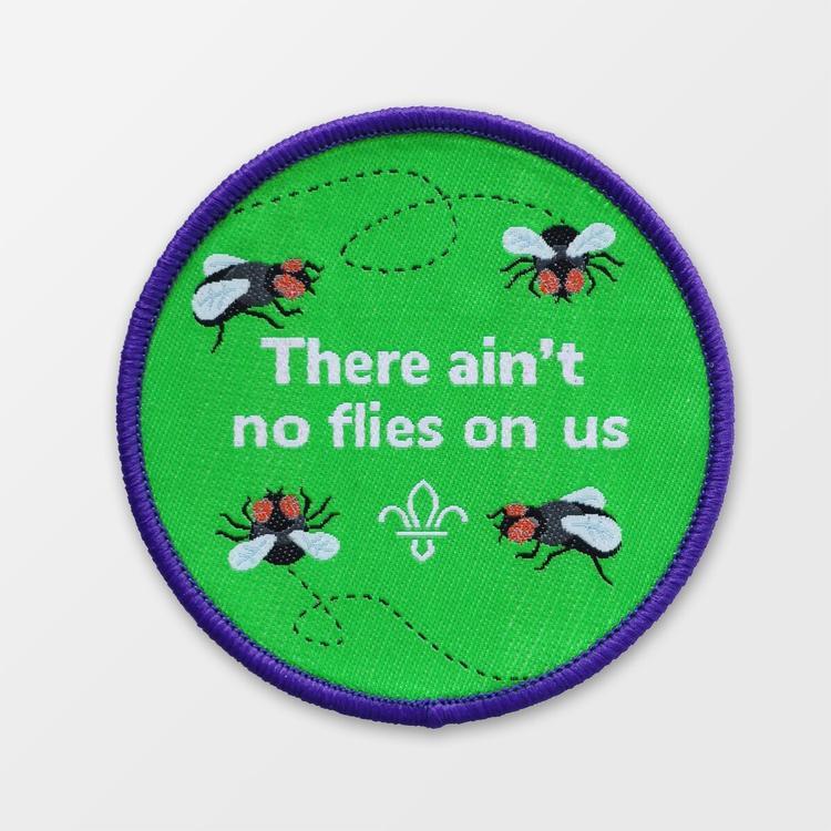 There Ain’t No Flies on Us Campfire Song Badge for Scouts