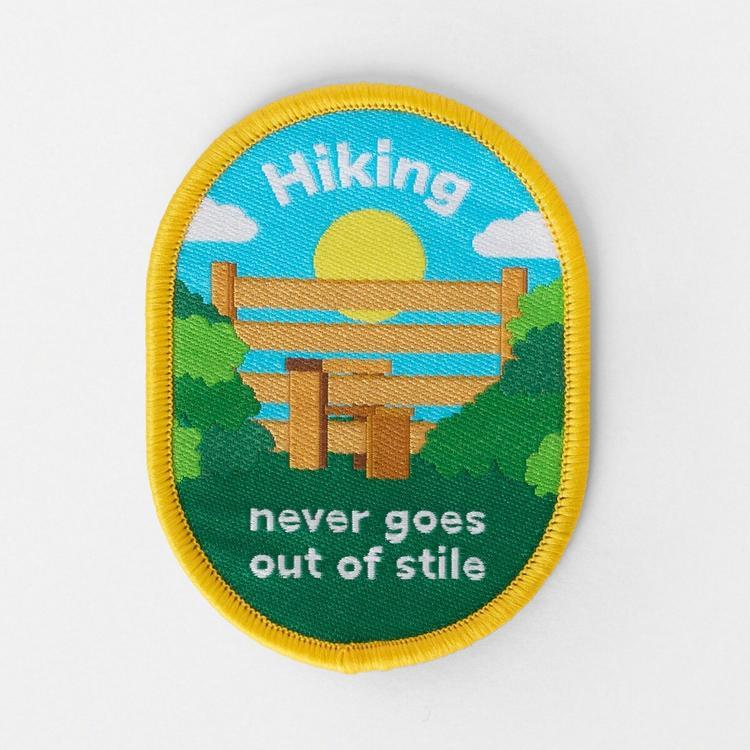 Hiking Never Goes Out of Stile Blanket Badge