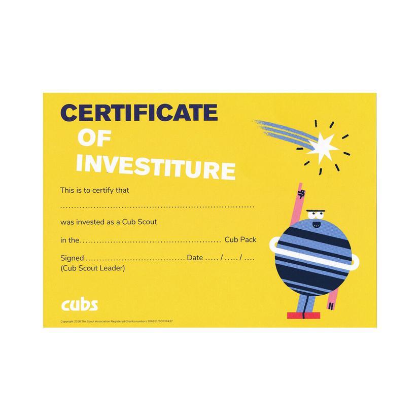 Cub Scouts Investiture Certificates (Pack of 10)