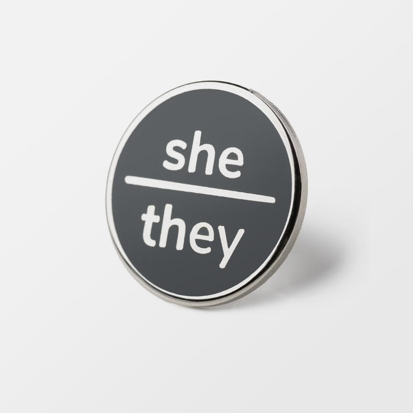 She / They Pronoun Pin Badge | Gender Pronoun Badge